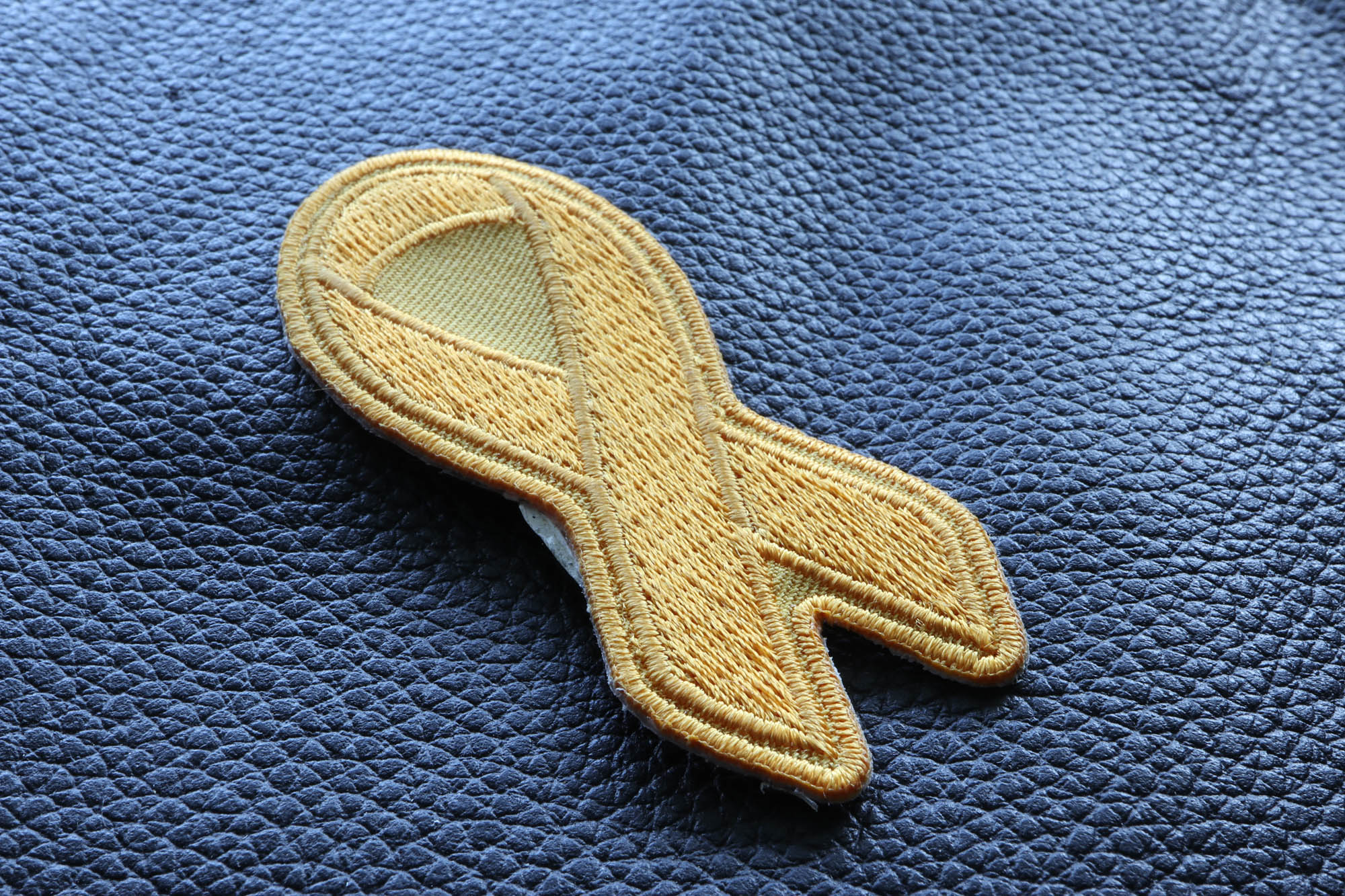 Orange Ribbon Embroidered Patch by Ivamis Patches