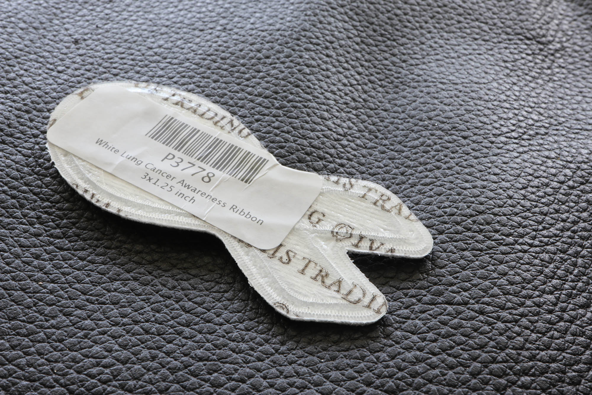 White Ribbon Embroidered Patch by Ivamis Patches