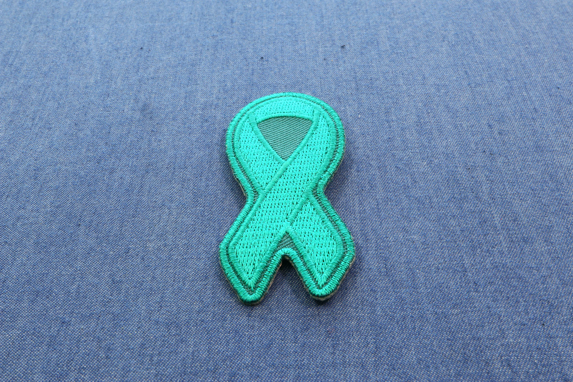 Teal Ribbon - Embroidered Patch by Ivamis Patches