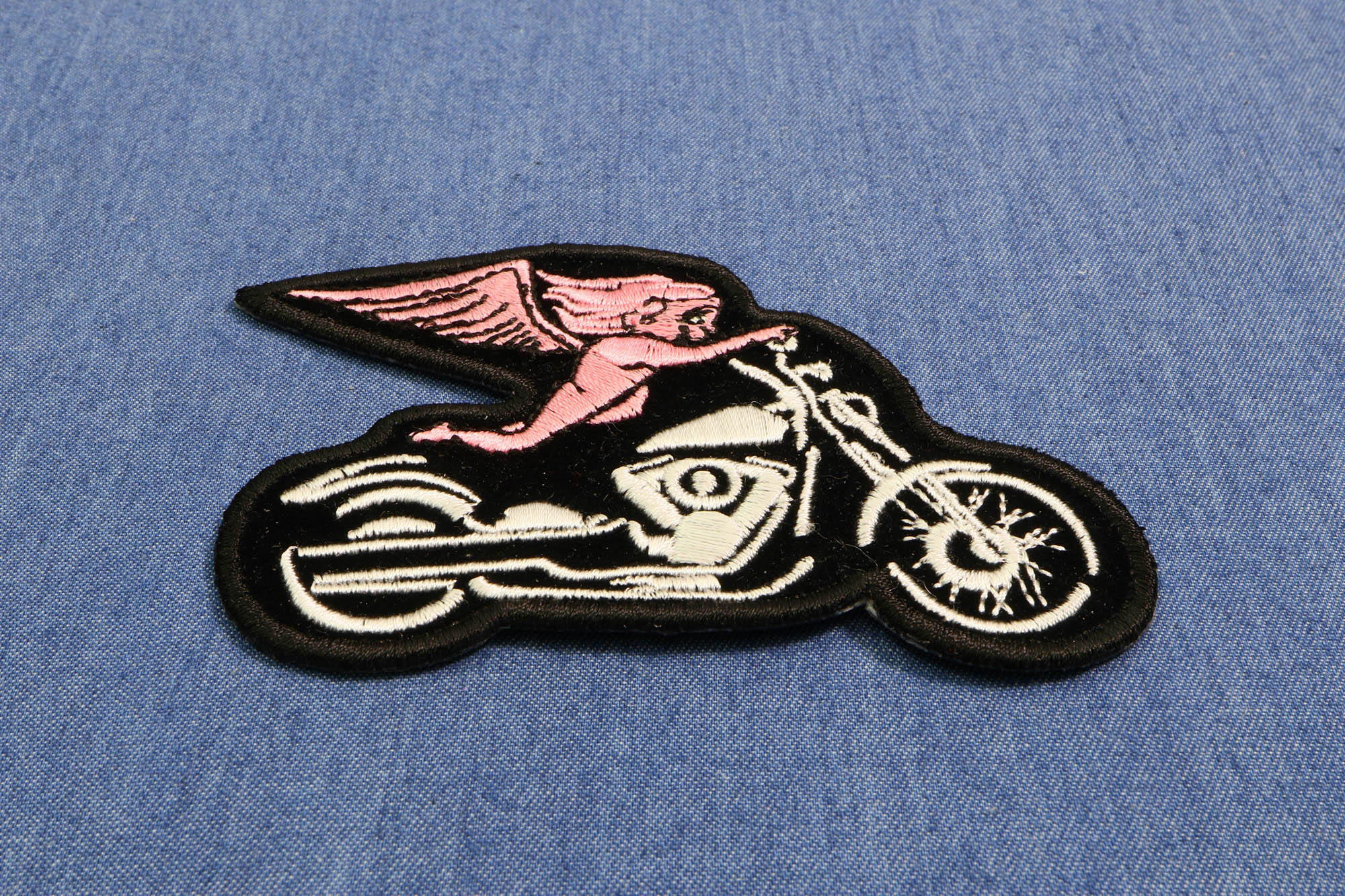 Pink Biker Angel On Motorcycle Patch, Biker Vest Patches, Sew or Iron ...