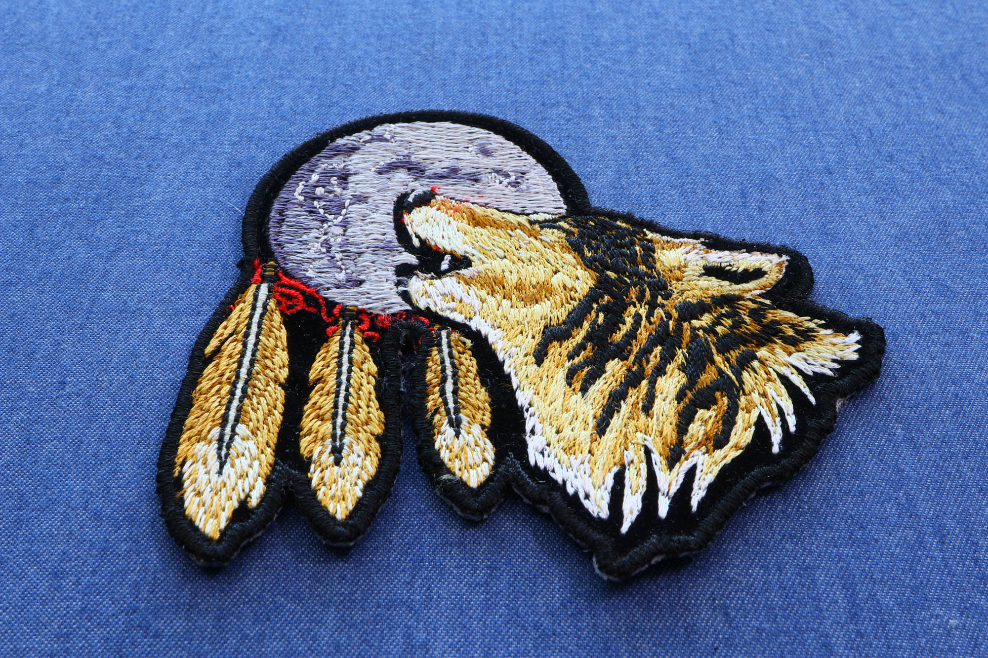 Iron On Wolf Moon Small Patch | Embroidered Patches by Ivamis Patches