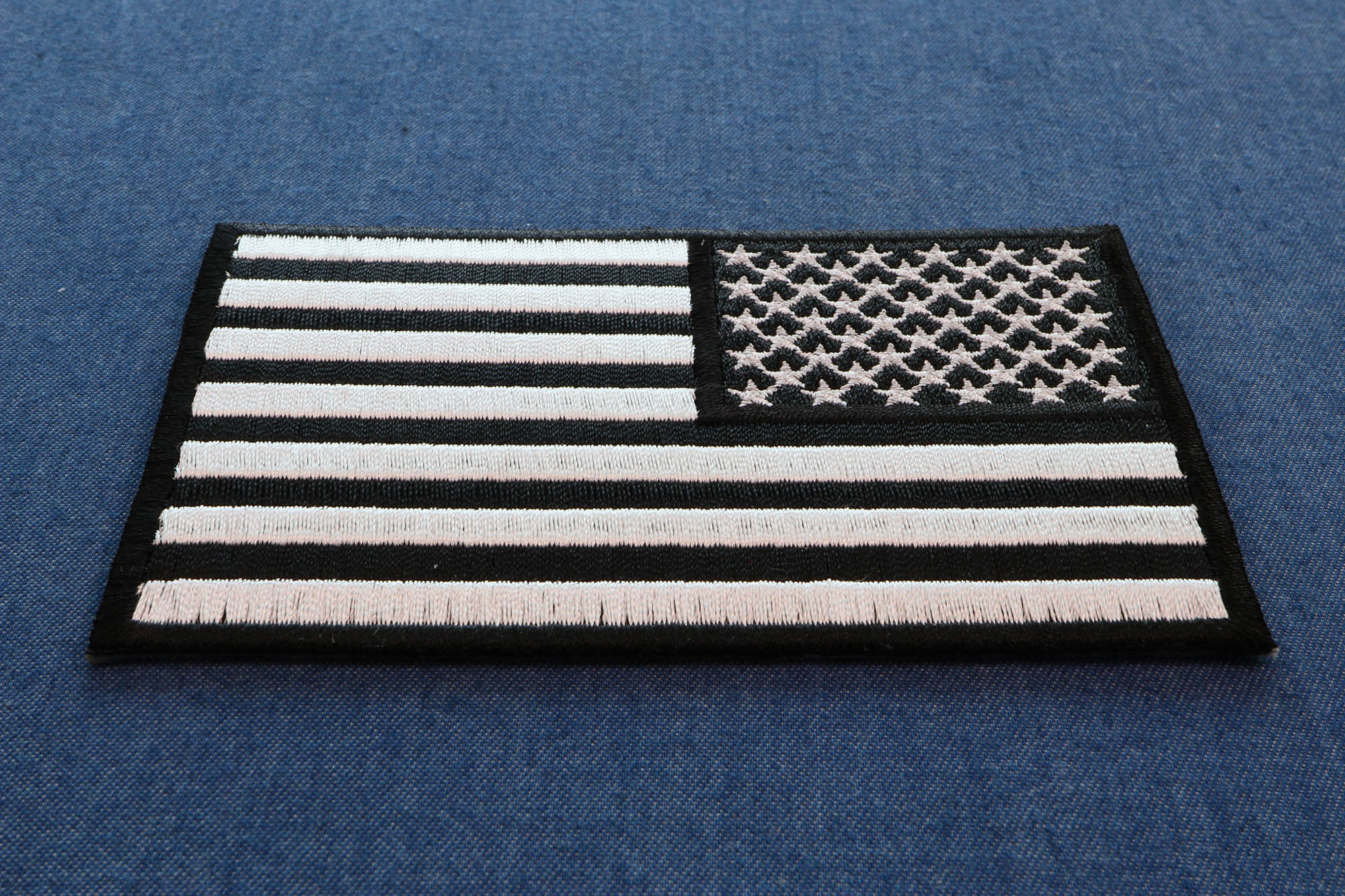Reversed 4 Inch Black and White US Flag Patch | Embroidered Patches by ...