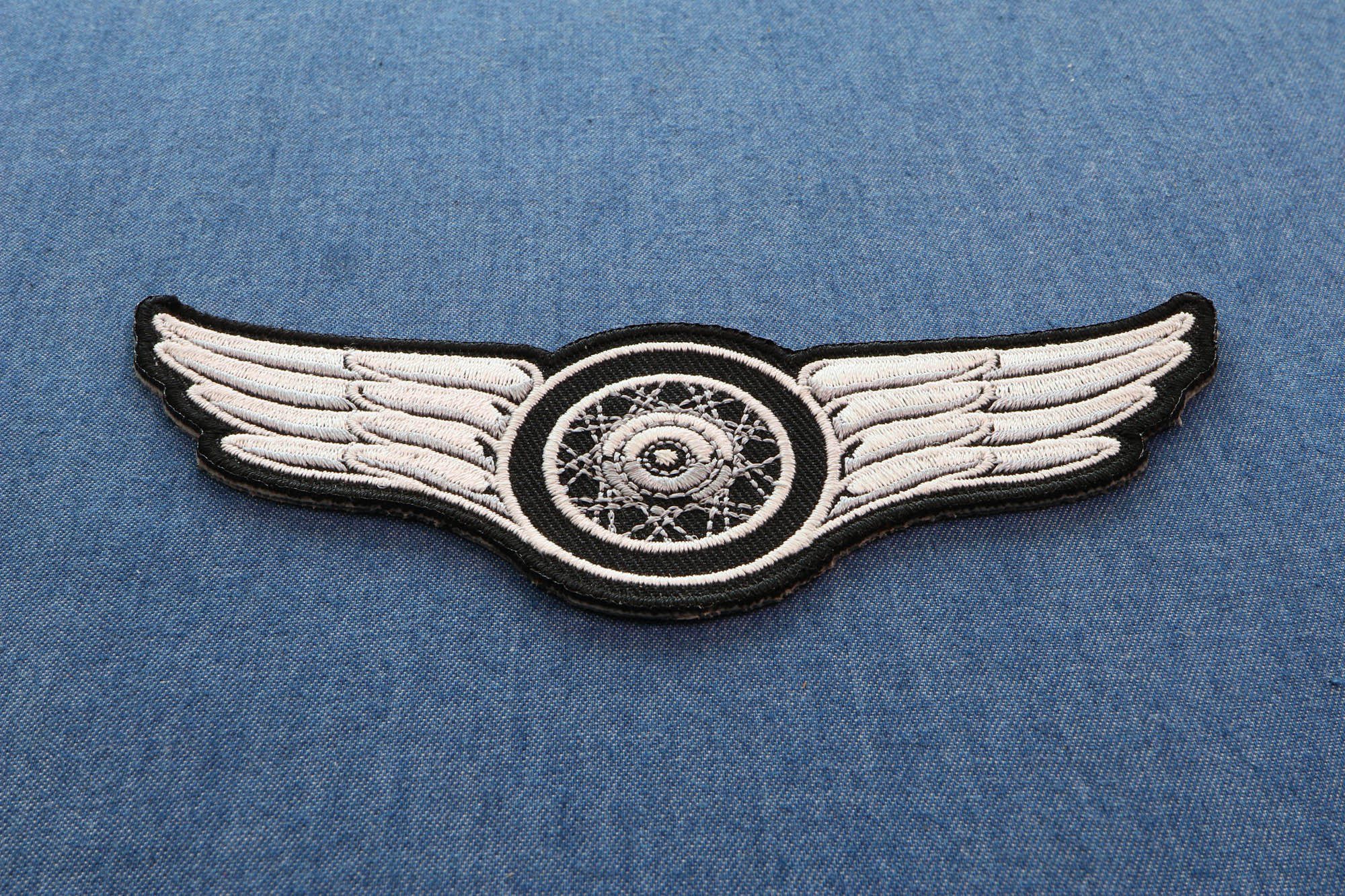 Motorcycle Wheel and Wings Small Iron On Patch | Embroidered Patches by ...