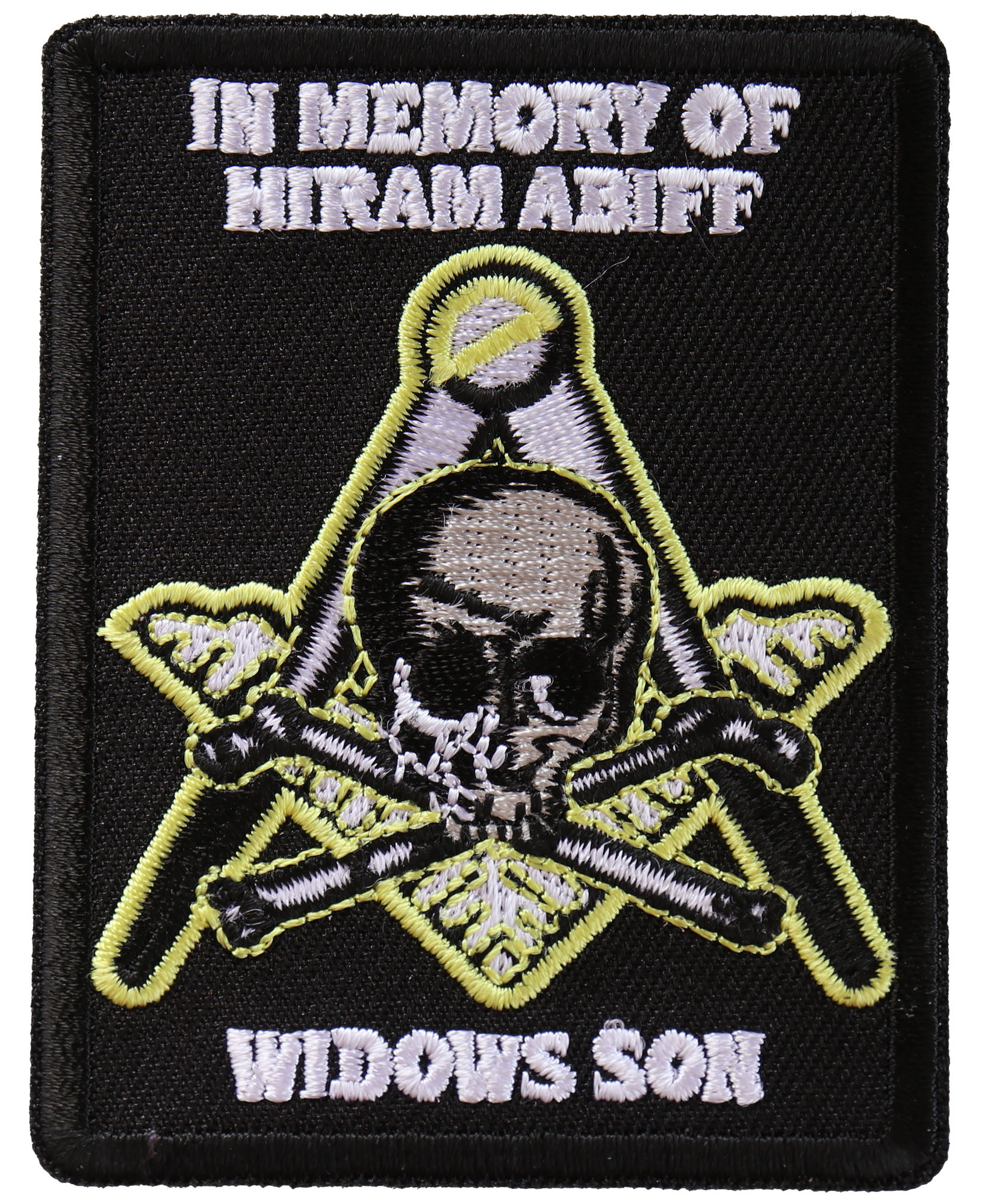 In Memory of Hiram Abiff Widows Son Masonic Patch, Skull Patches by ...