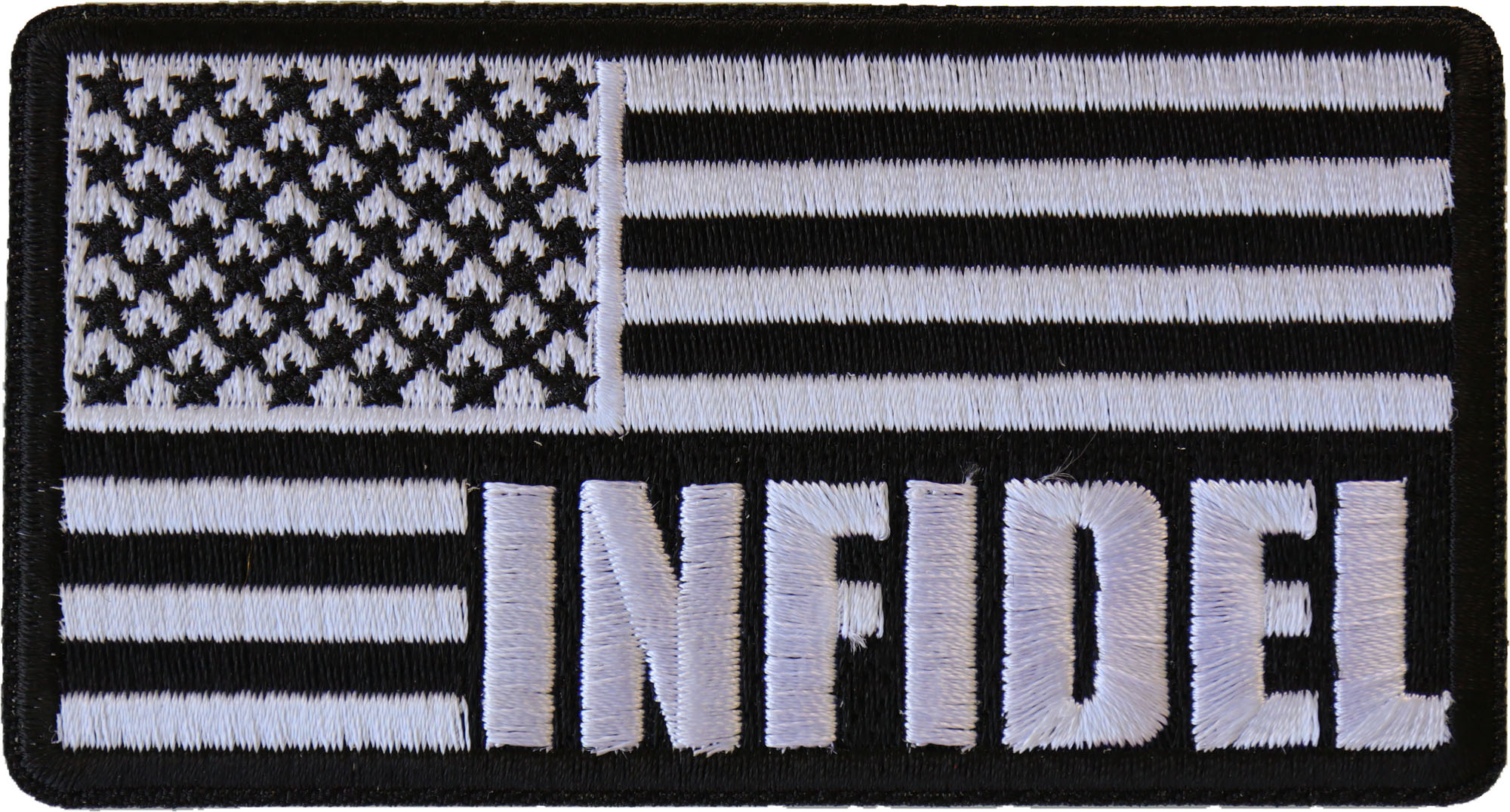 Infidel American Flag Black White Patch | US Military Veteran Patches ...