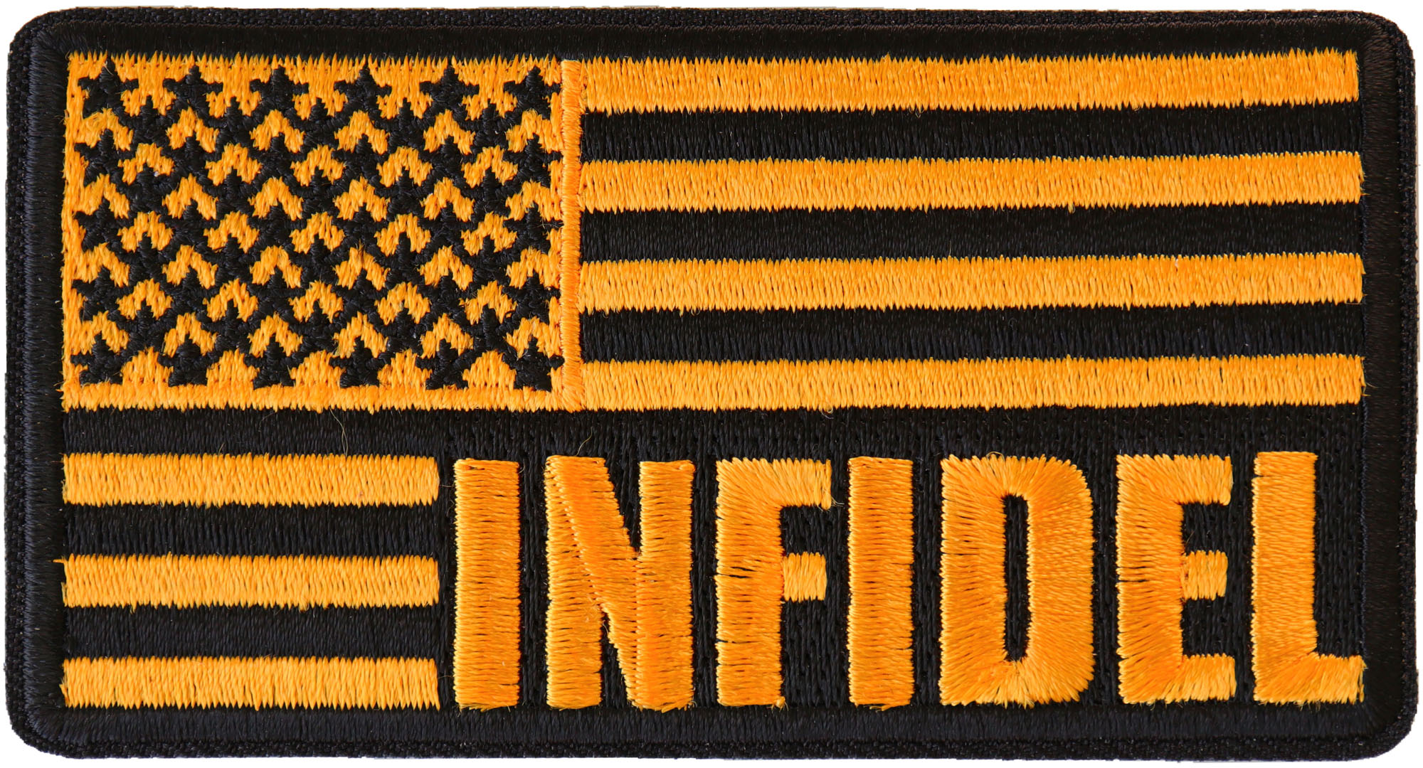 Infidel American Flag Black Yellow Patch | US Military Veteran Patches ...
