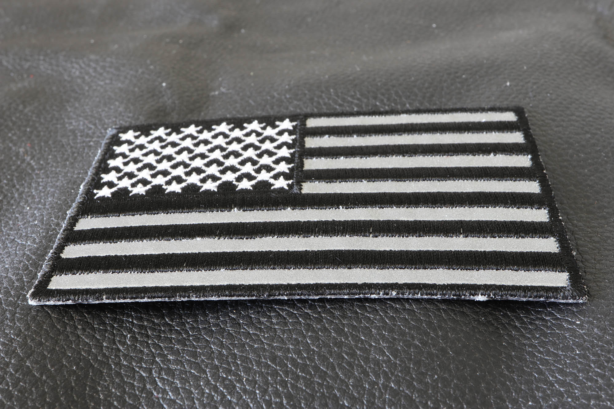 American Flag Black and Reflective 4 Inch Patch | Embroidered Patches ...