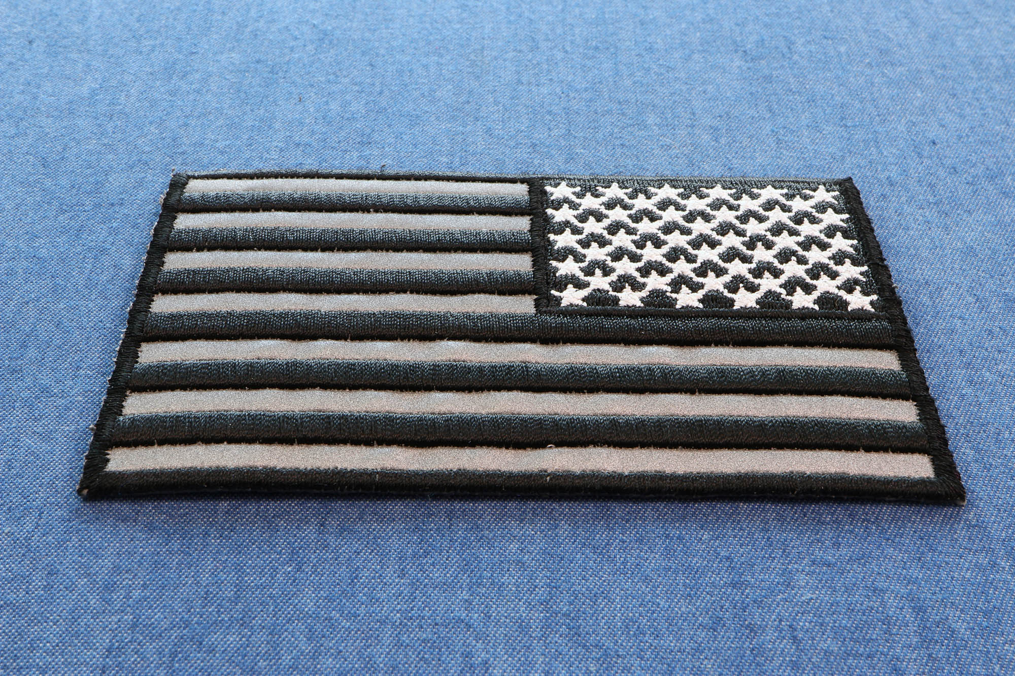 Reversed American Flag Black and Reflective 4 Inch Patch | Embroidered Patches by Ivamis Patches