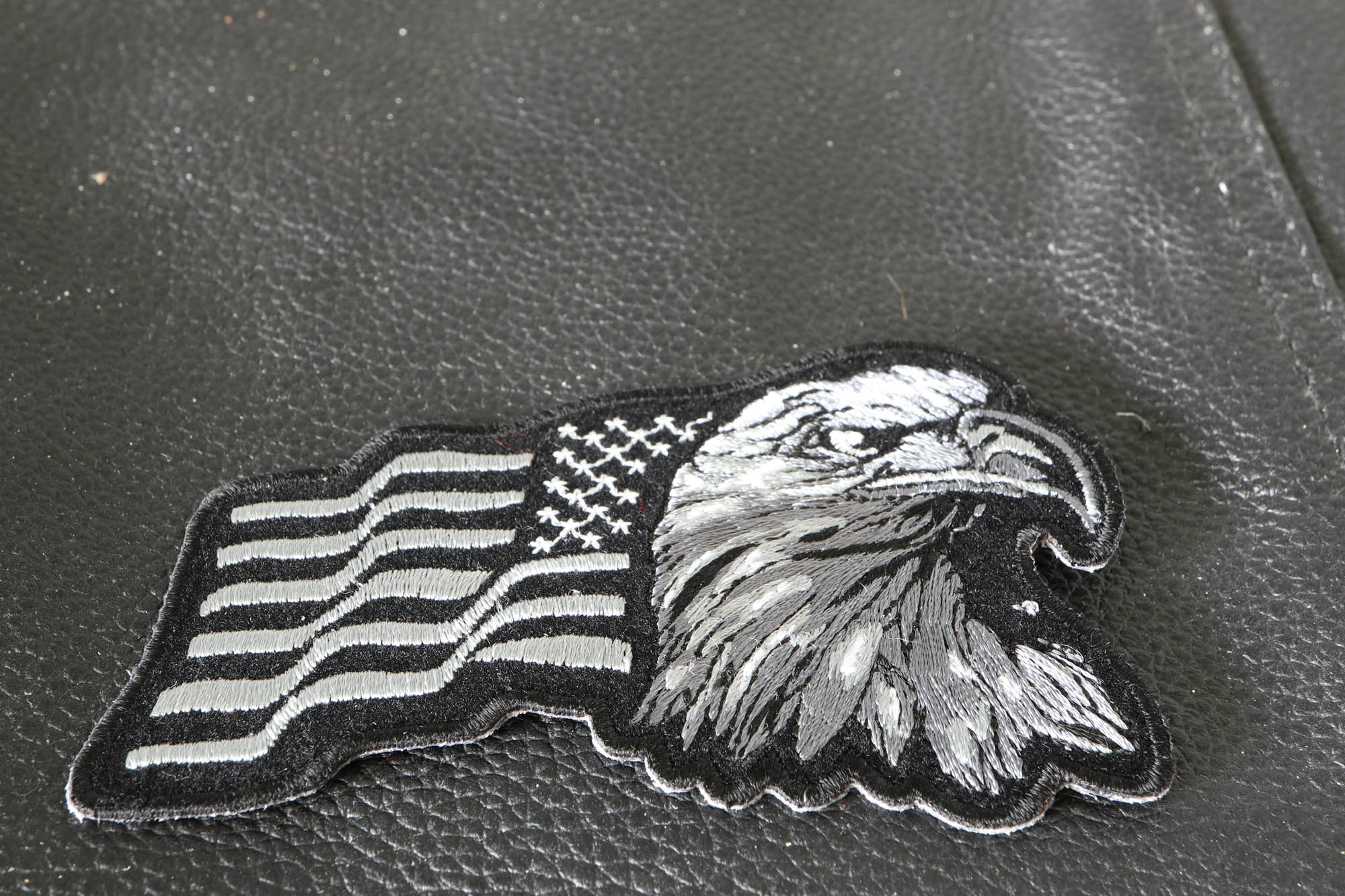 Silver Eagle US Flag Facing Right Patch | Patriotic Patches -TheCheapPlace