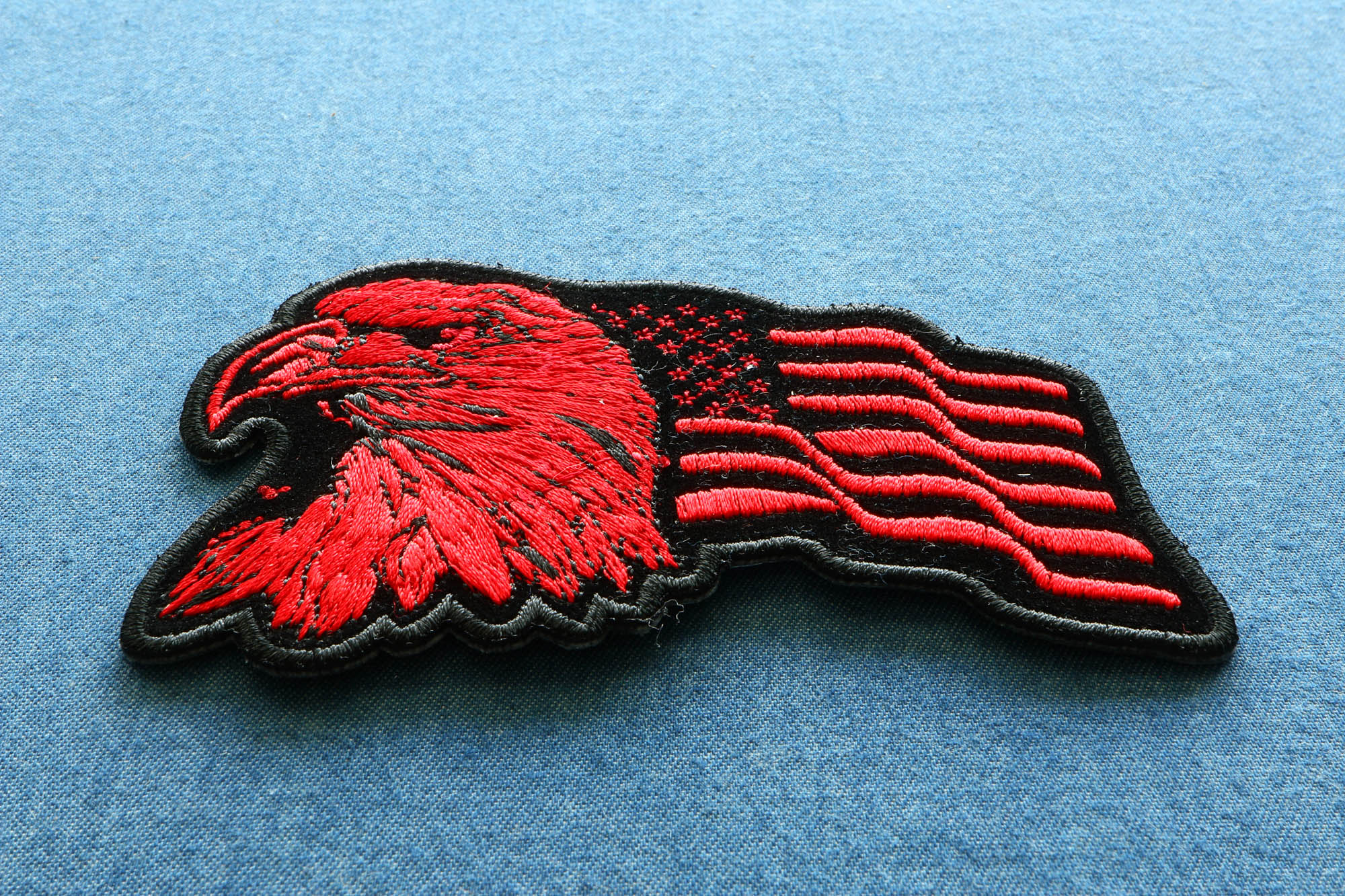 Eagle US Flag Facing Left Patch In Red | Embroidered Patches by Ivamis ...