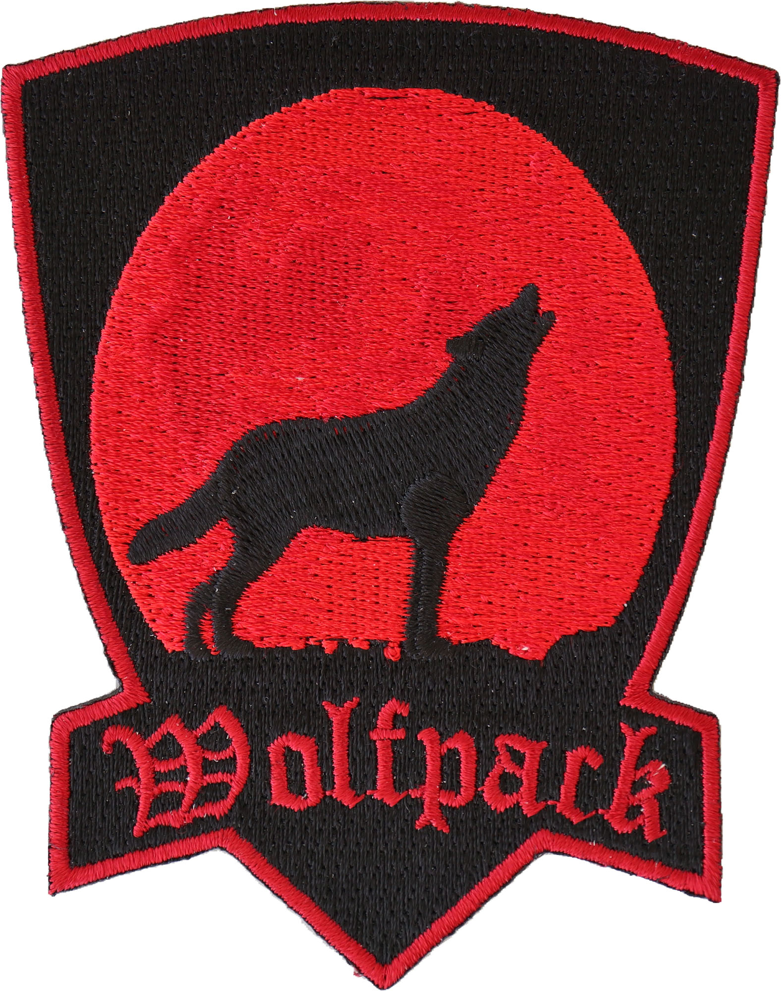 Wolfpack Patch In Red With Howling Moon | Embroidered Patches by Ivamis ...