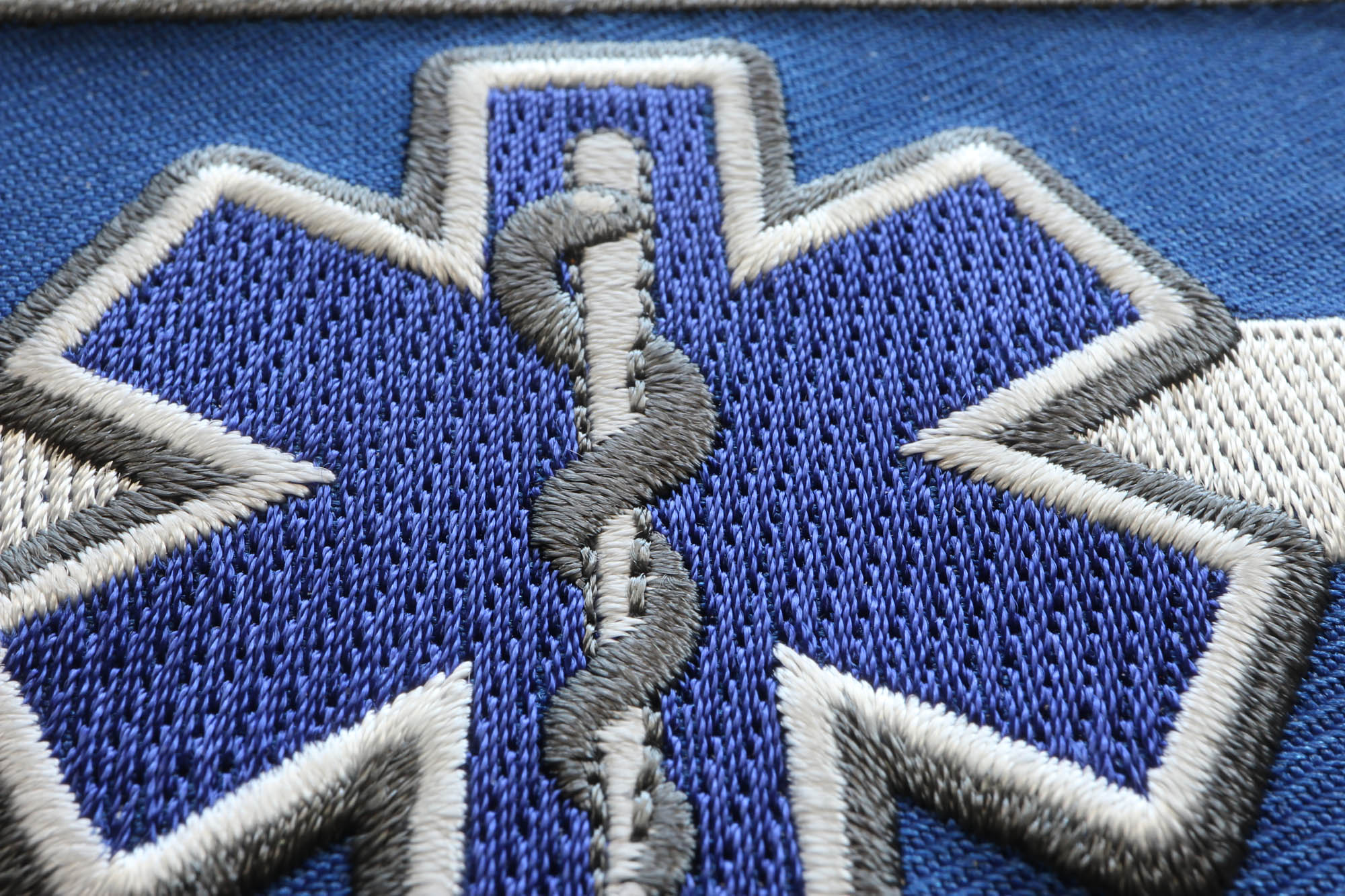 Thin White Line Blue Star Of Life Patch For EMS | Embroidered Patches ...