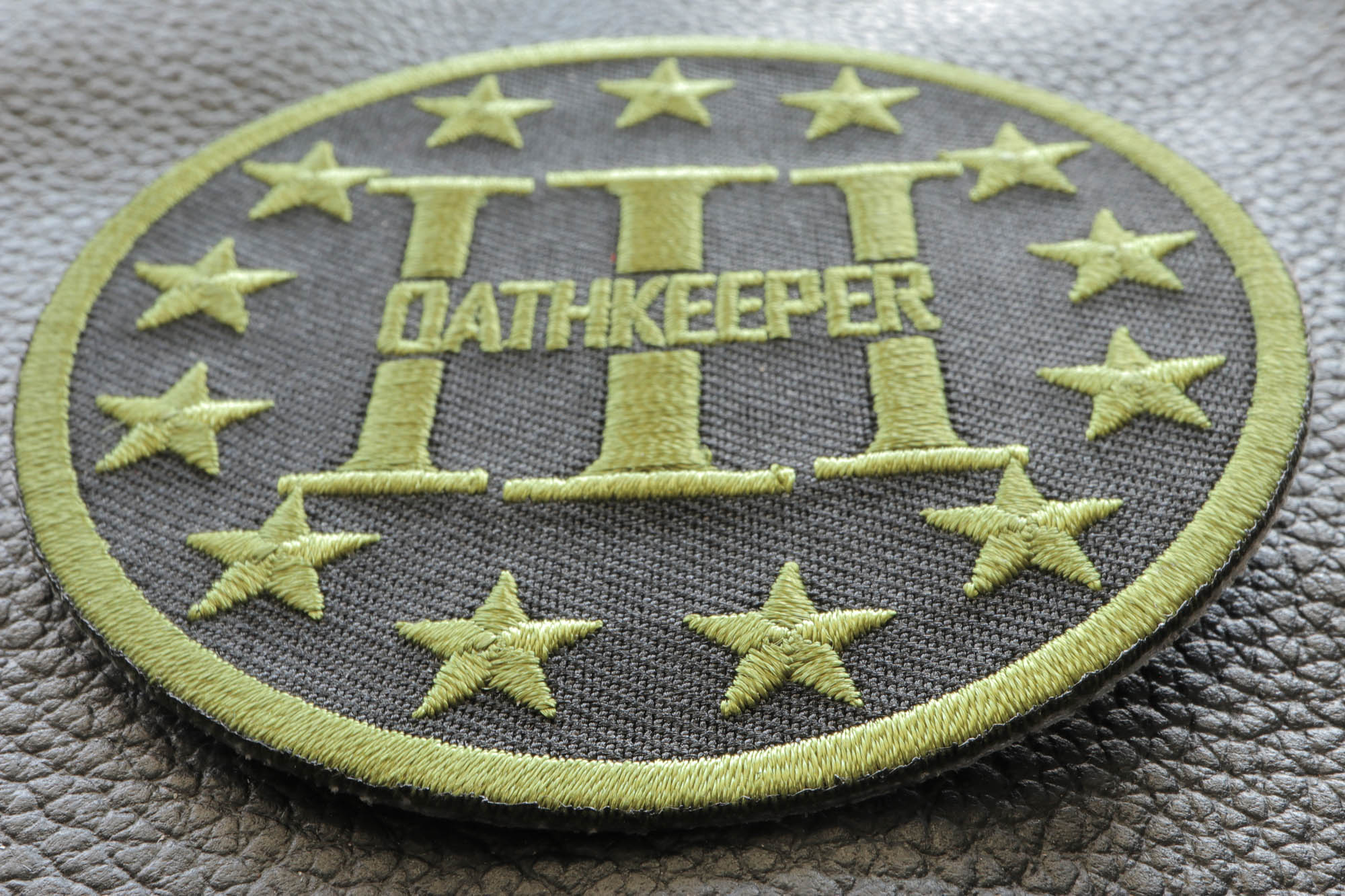 Three Percenter Oathkeeper Round Patch Green - 2nd Amendment Patches by ...