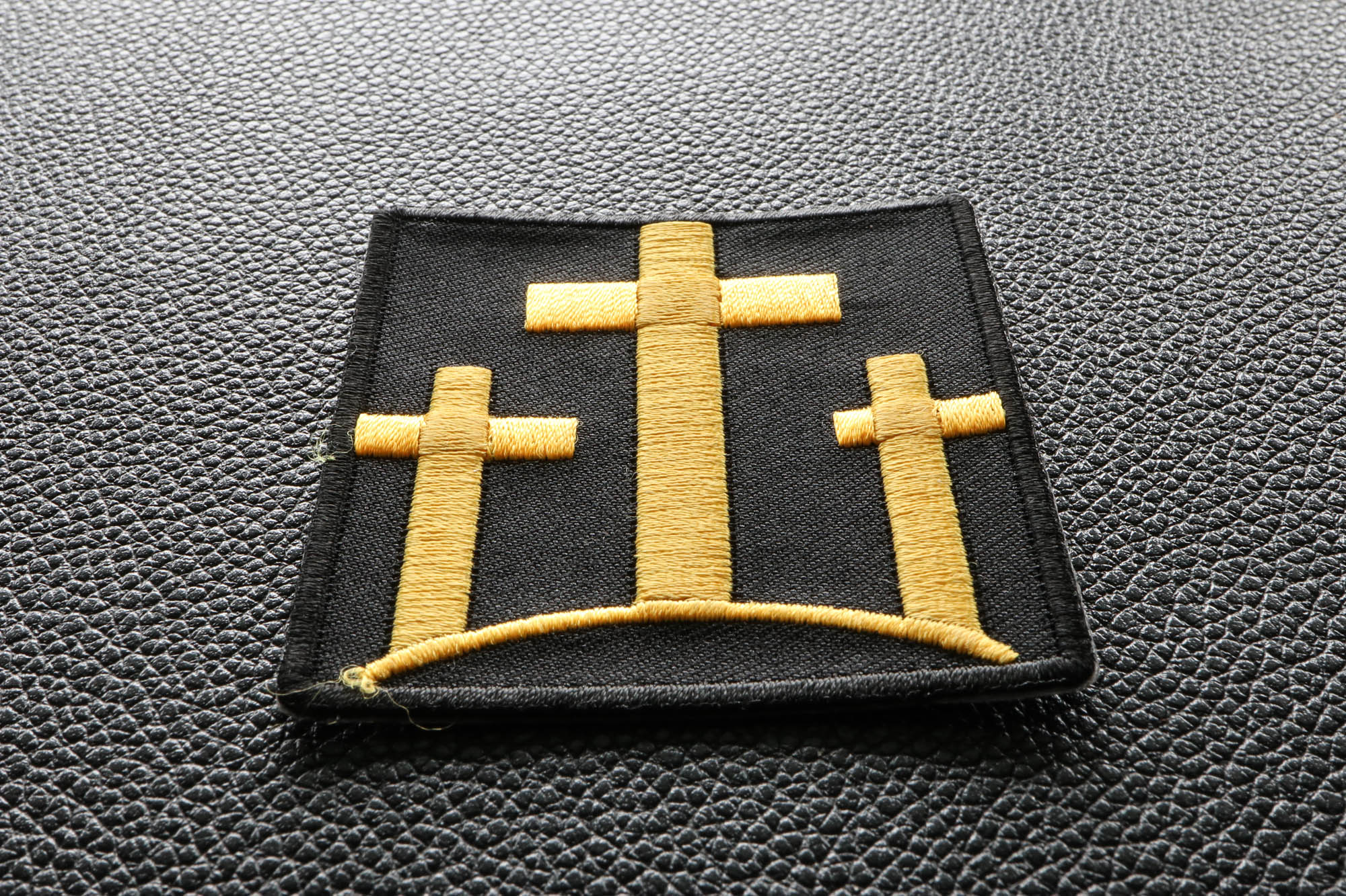 Black and Yellow Three Crosses Patch | Embroidered Patches by Ivamis ...