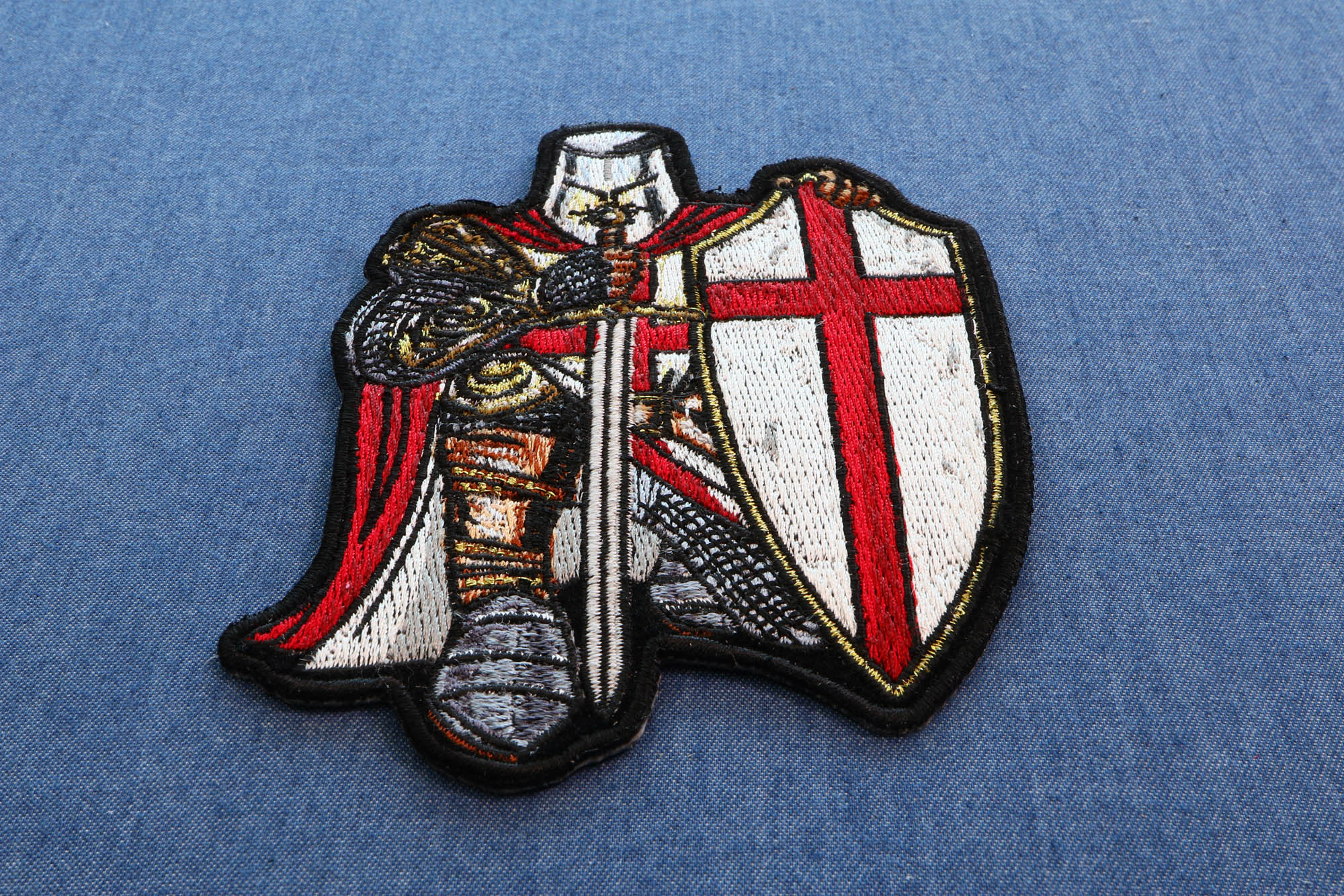 Red Knight Patch for Sewing or Ironing on to Jackets by Ivamis Patches