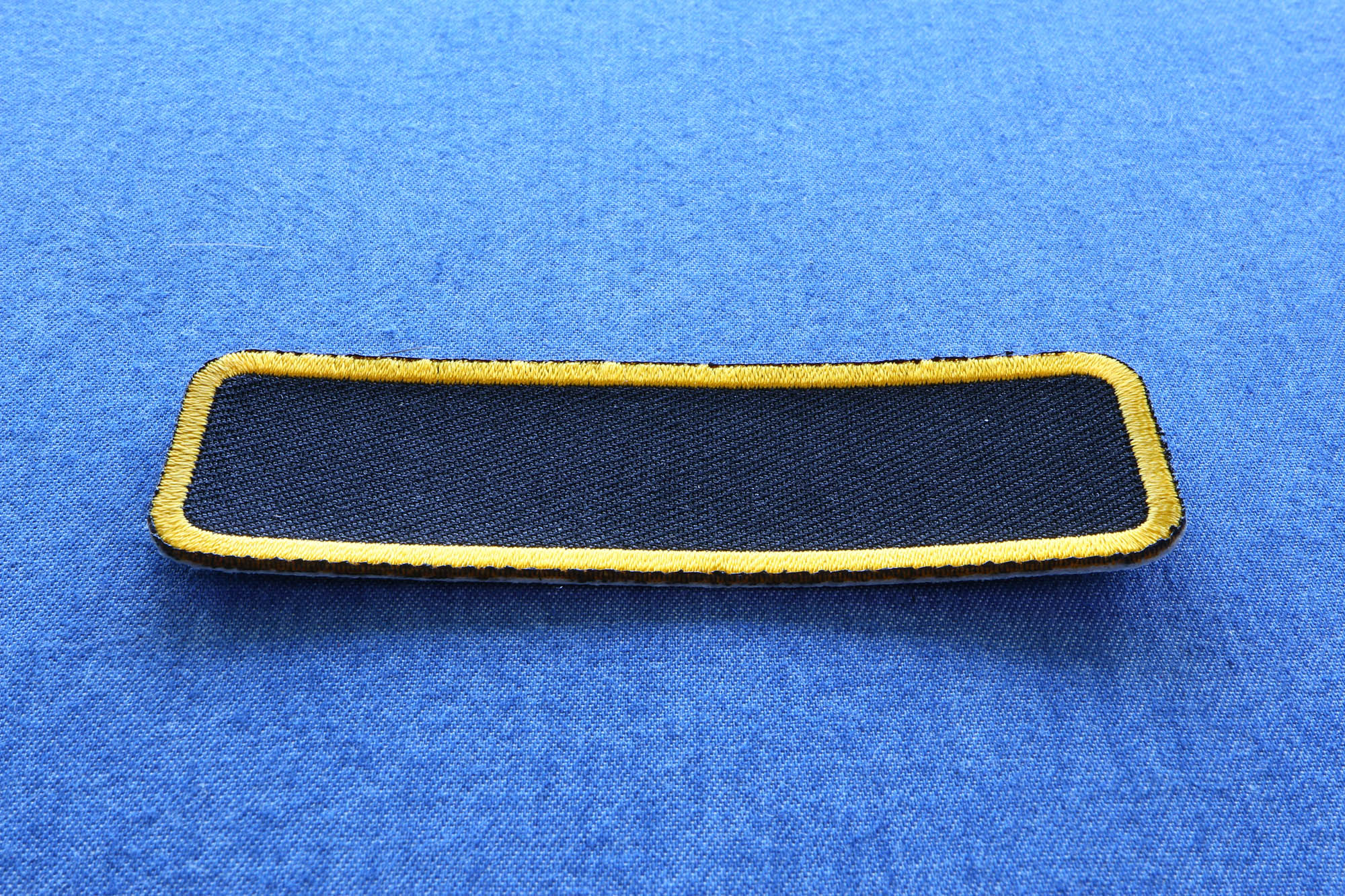 Blank Name Tag Patch Yellow Border | Embroidered Patches by Ivamis Patches
