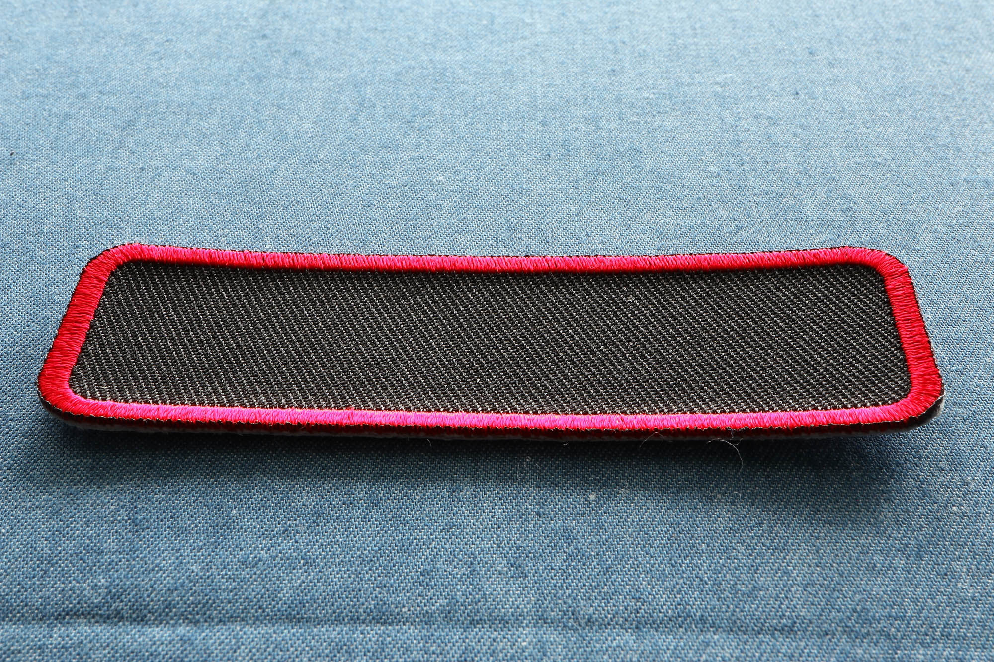 Blank Name Tag Patch Red Border | Embroidered Patches by Ivamis Patches