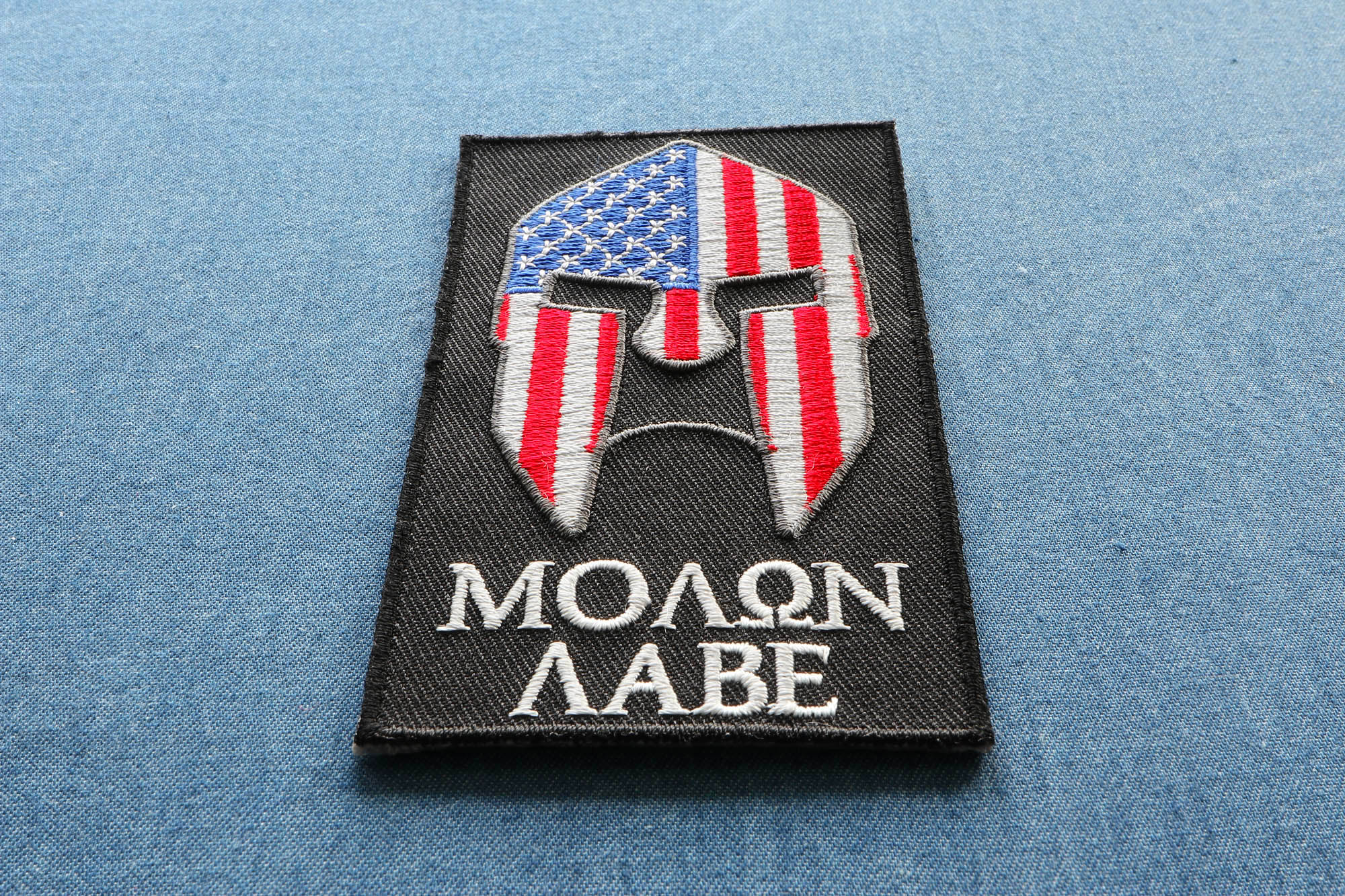 Molon Labe Spartan Patch With US Flag | Embroidered Patches by Ivamis ...