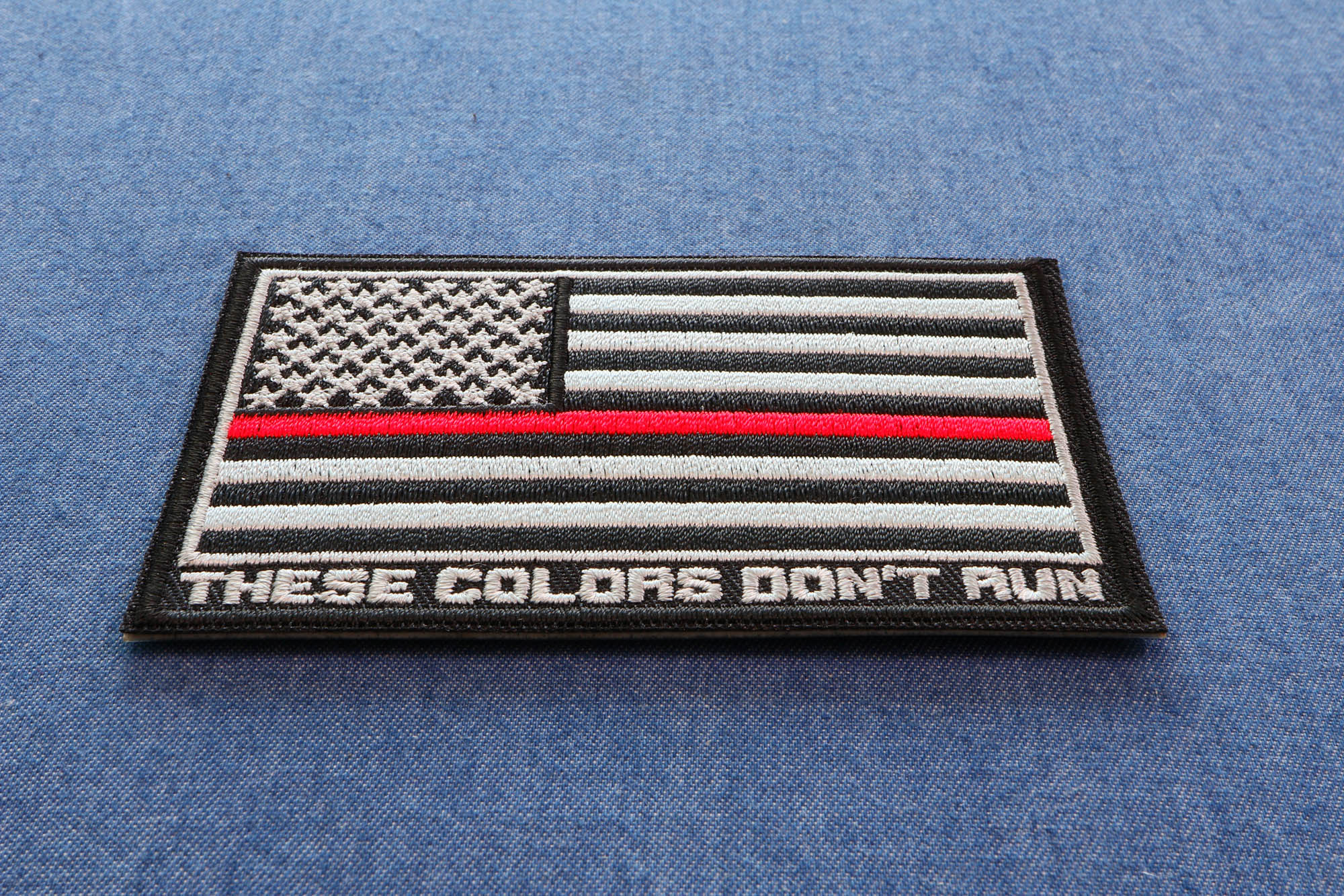 Thin Red Line American Flag These Colors Don't Run Patch | Embroidered ...