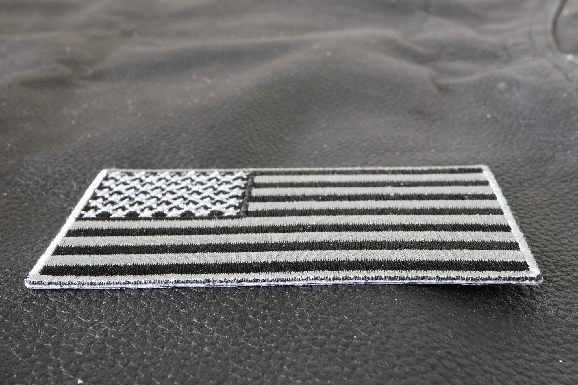 US Flag Patch Black and Gray 3.5 Inch by Ivamis Patches