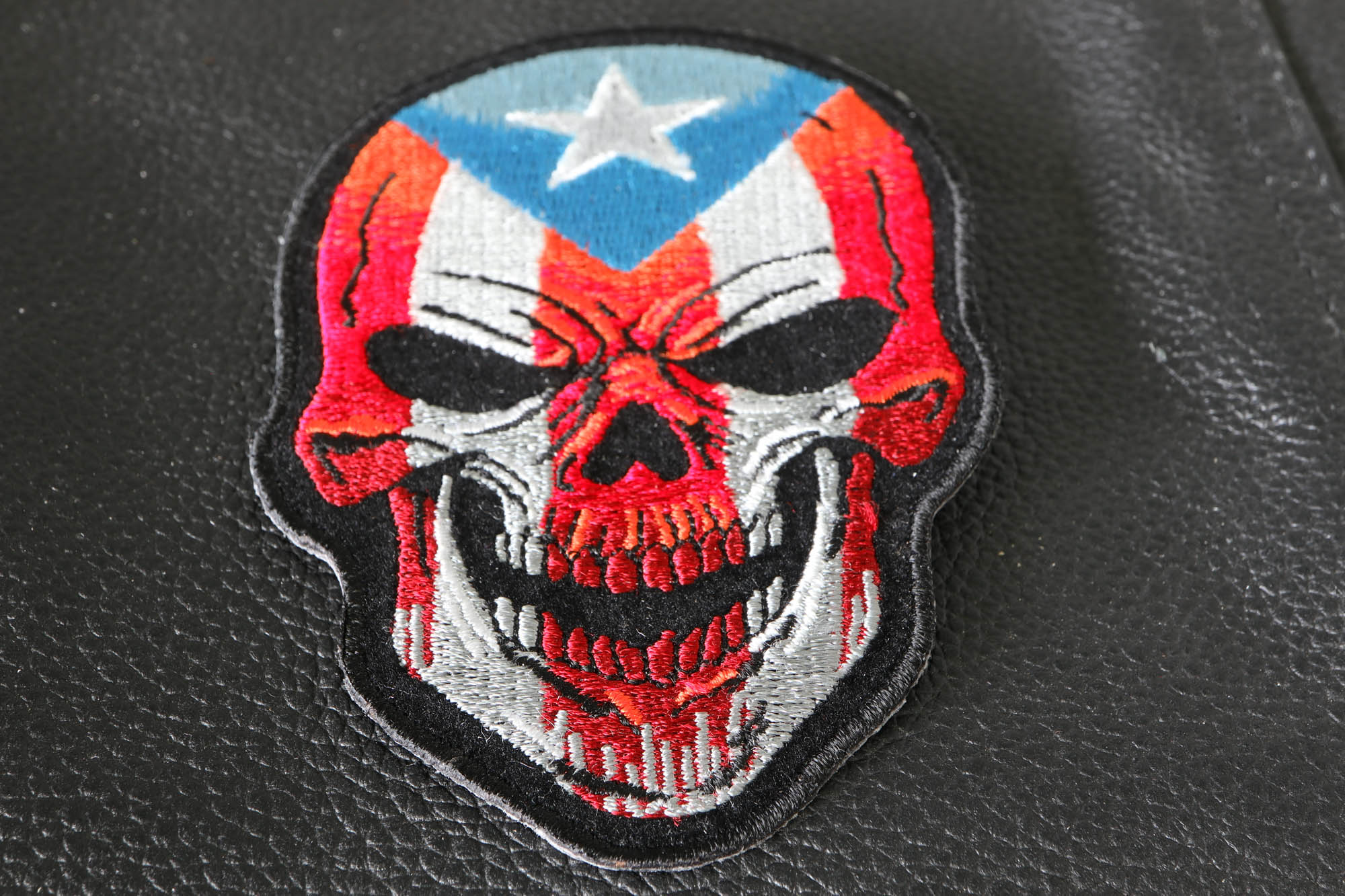 Puerto Rican Flag Skull Patch, Skull Patches by Ivamis Patches