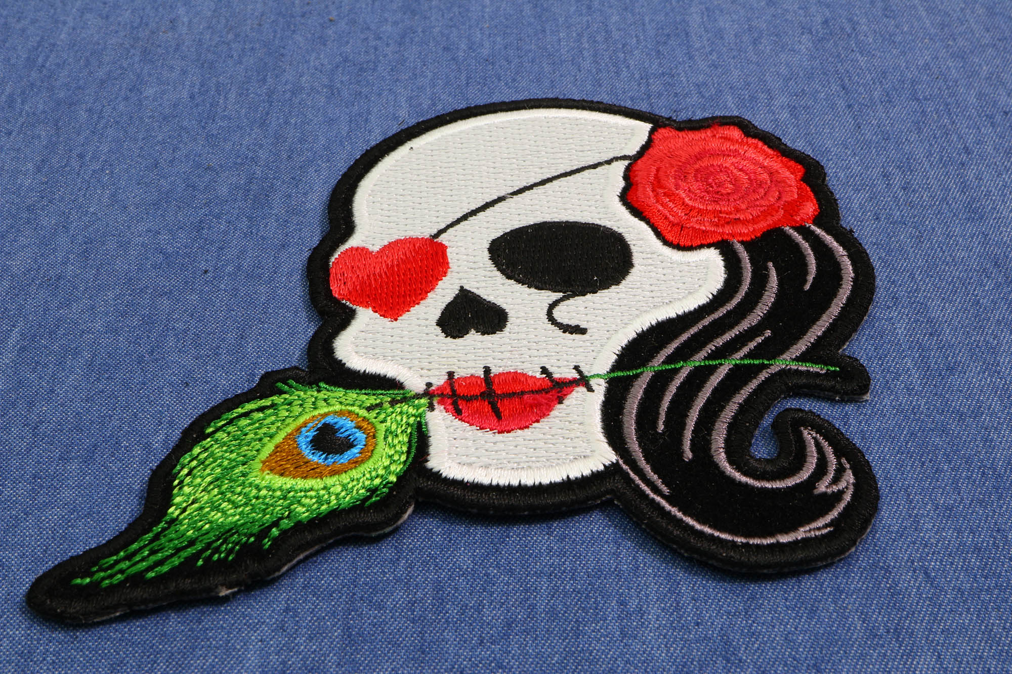 Heart Eye Lady Skull Patch, Skull Patches by Ivamis Patches
