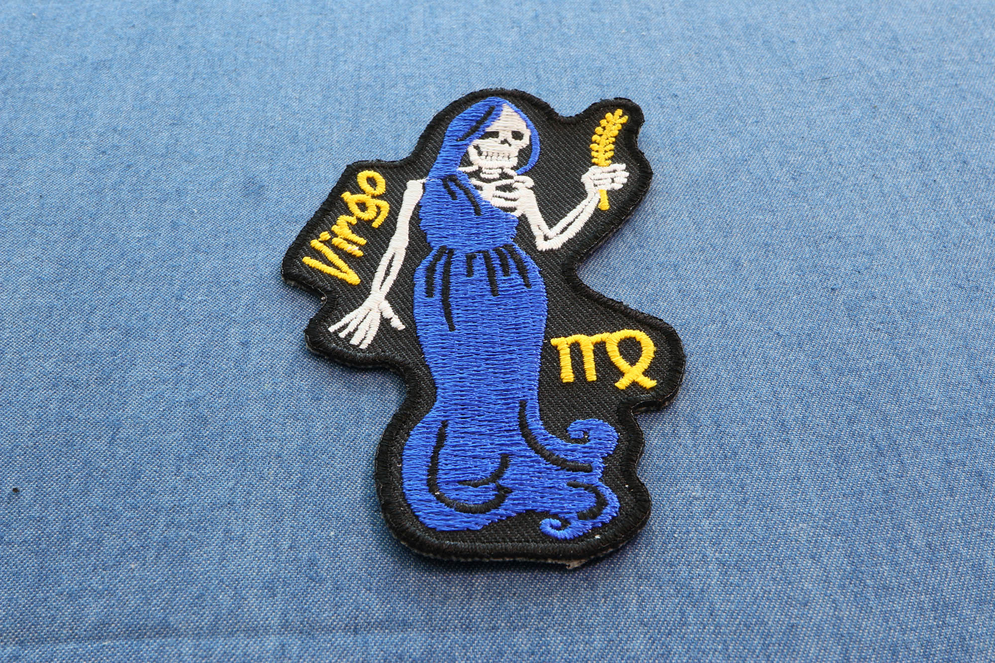 Virgo Skull Zodiac Patch, Skull Patches by Ivamis Patches