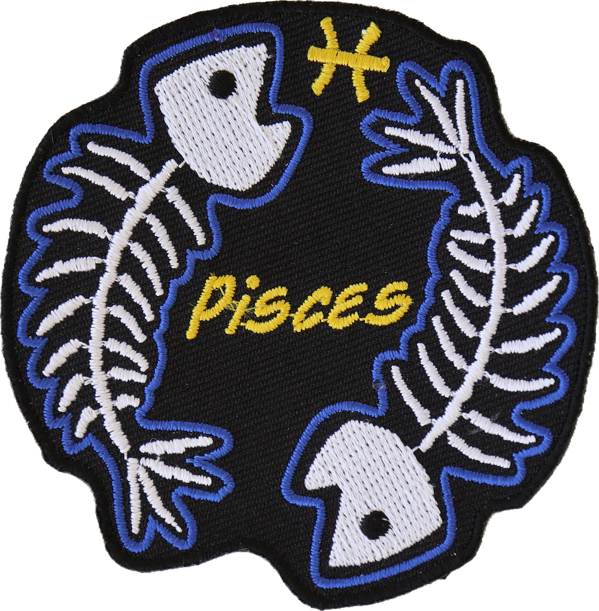 Pisces Skull Zodiac Sign Patch, Skull Patches by Ivamis Patches