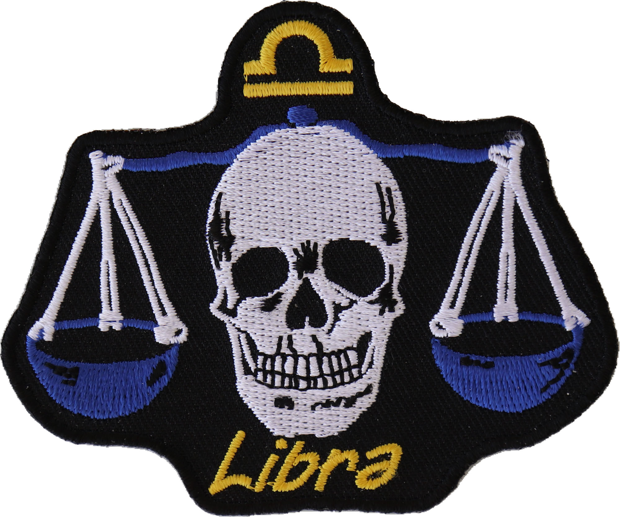 Libra Skull Zodiac Sign Patch, Skull Patches by Ivamis Patches