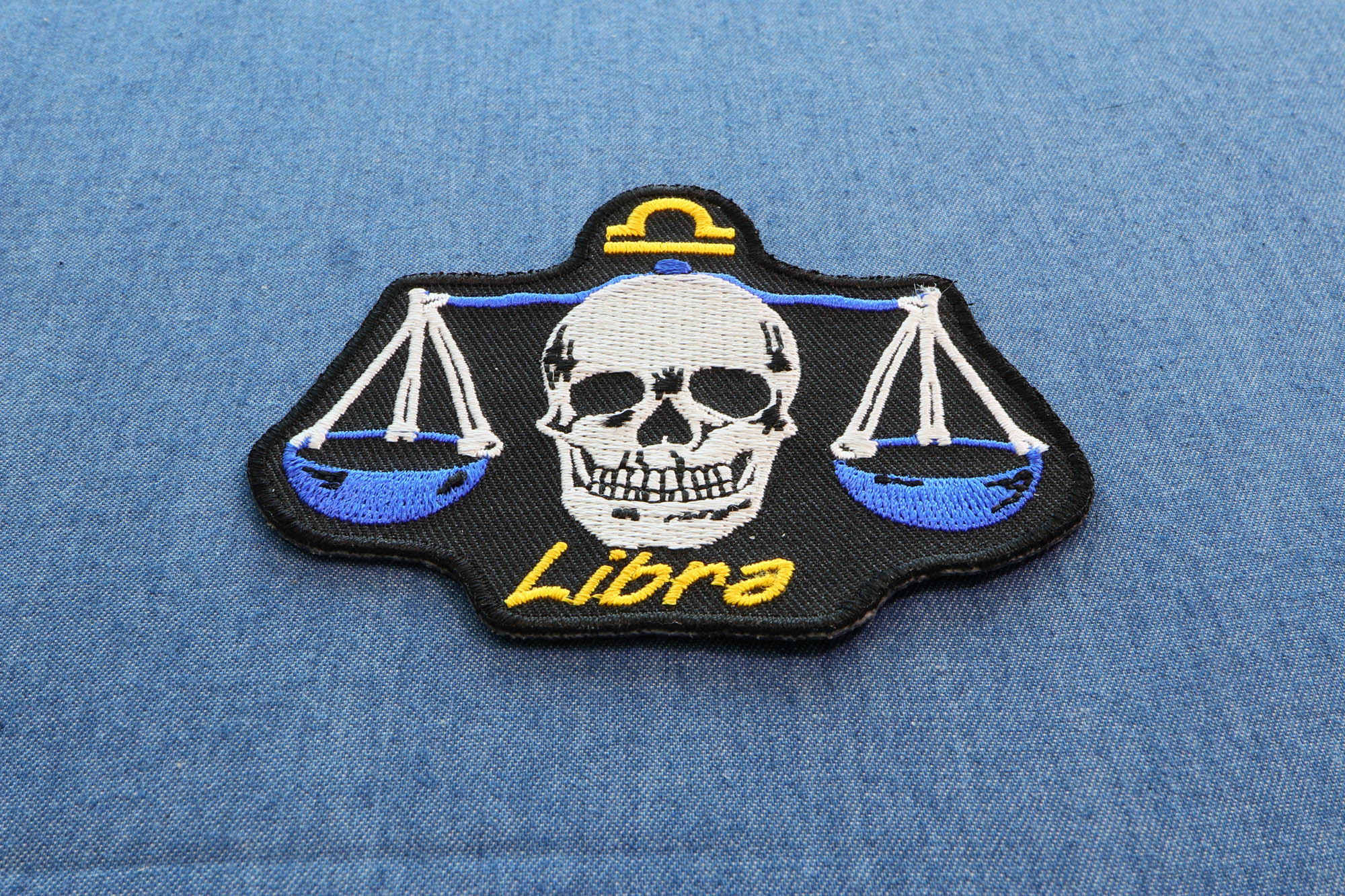 Libra Skull Zodiac Sign Patch, Skull Patches by Ivamis Patches