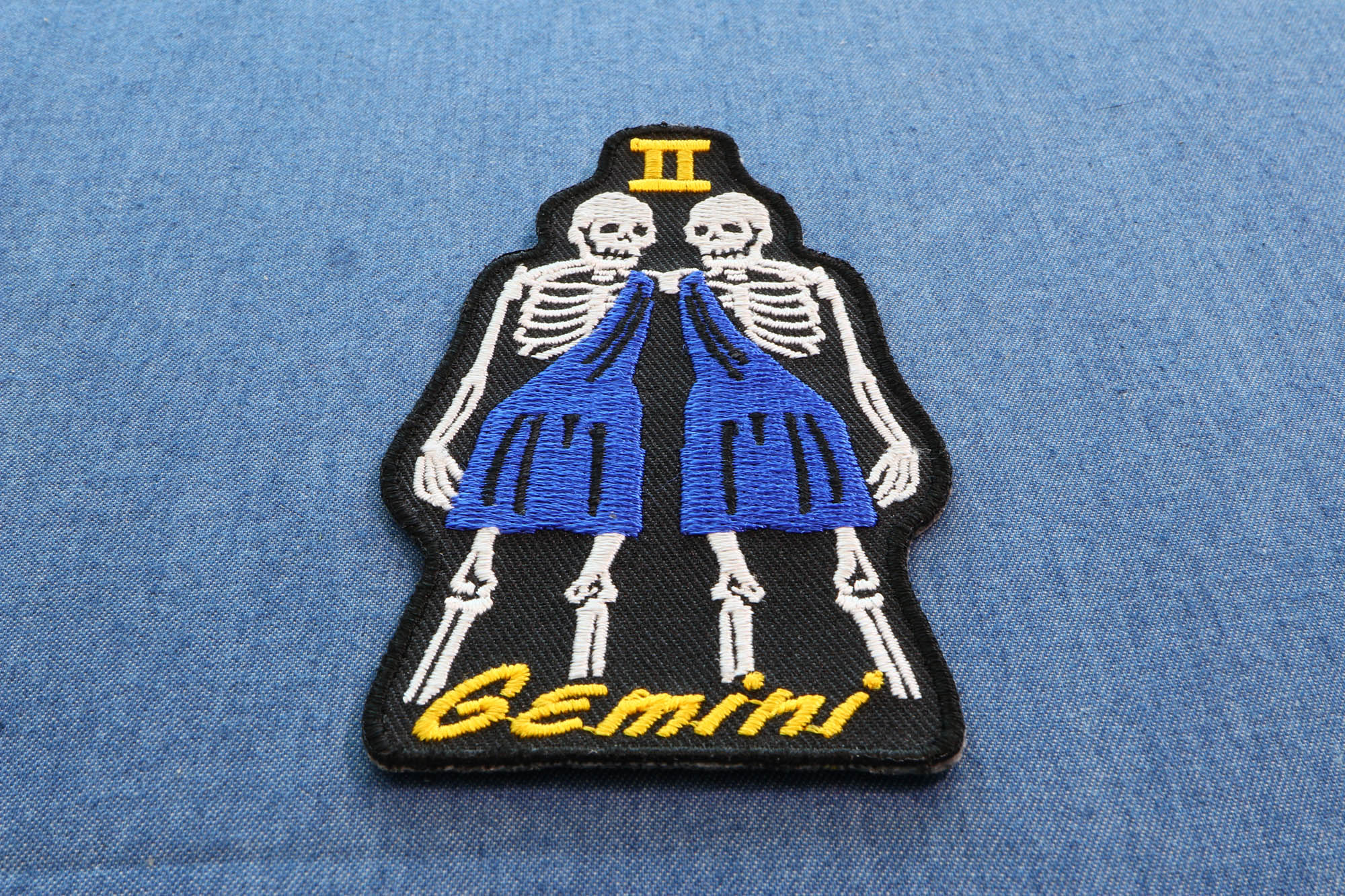 Gemini Skull Zodiac Sign Patch, Skull Patches by Ivamis Patches