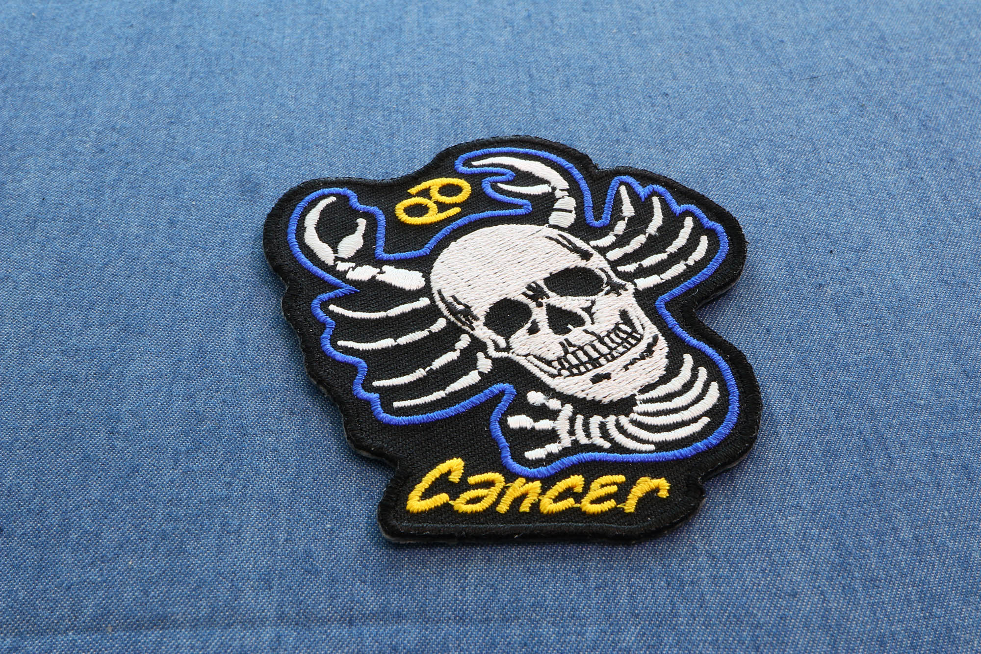 Cancer Skull Zodiac Sign Patch, Skull Patches by Ivamis Patches