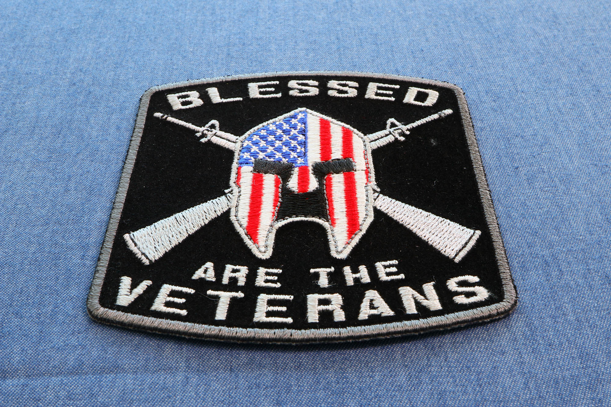 Blessed Are The Veterans American Flag Spartan Patch by Ivamis Patches