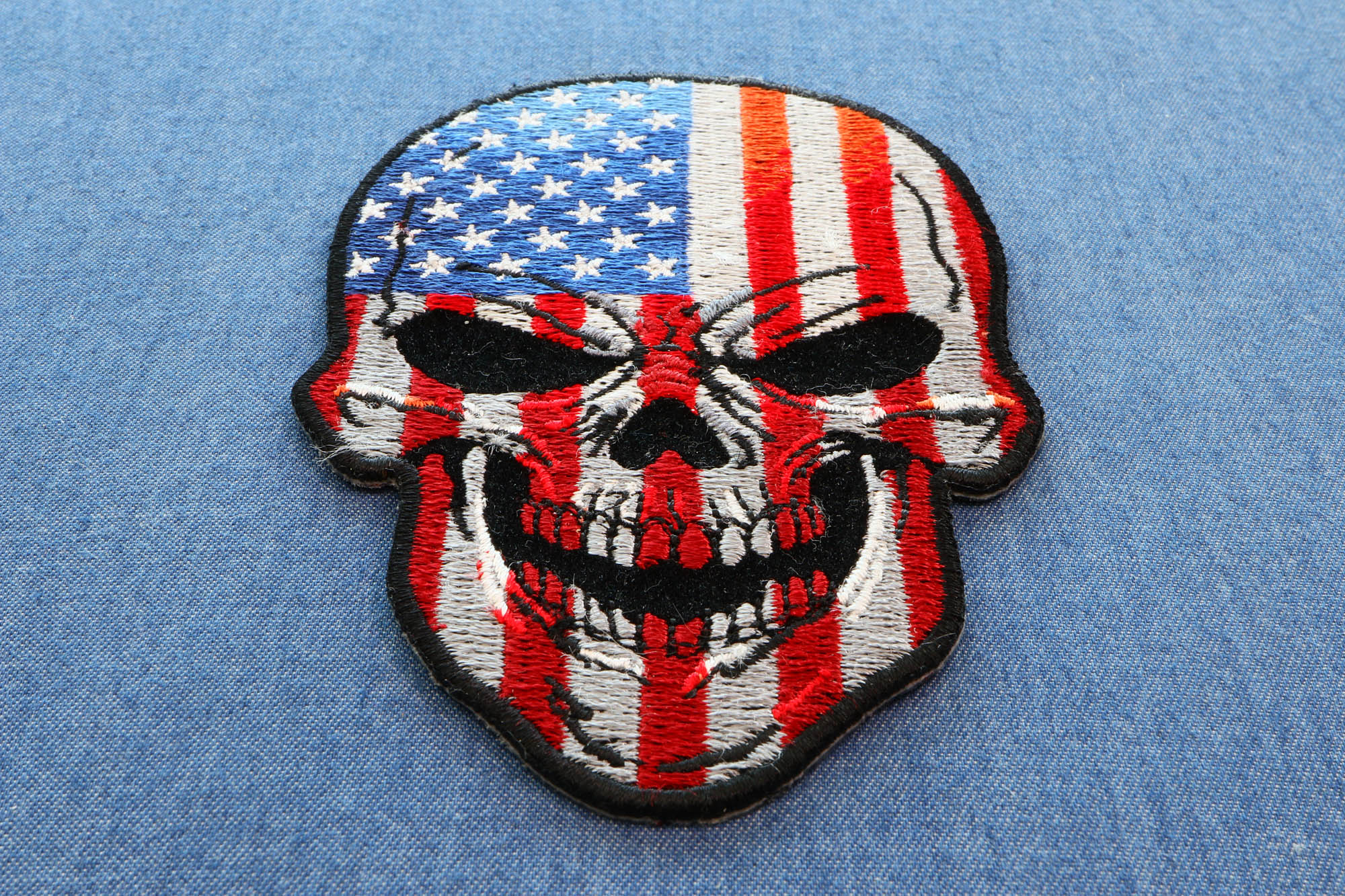 American Flag Skull Patch, Skull Patches by Ivamis Patches