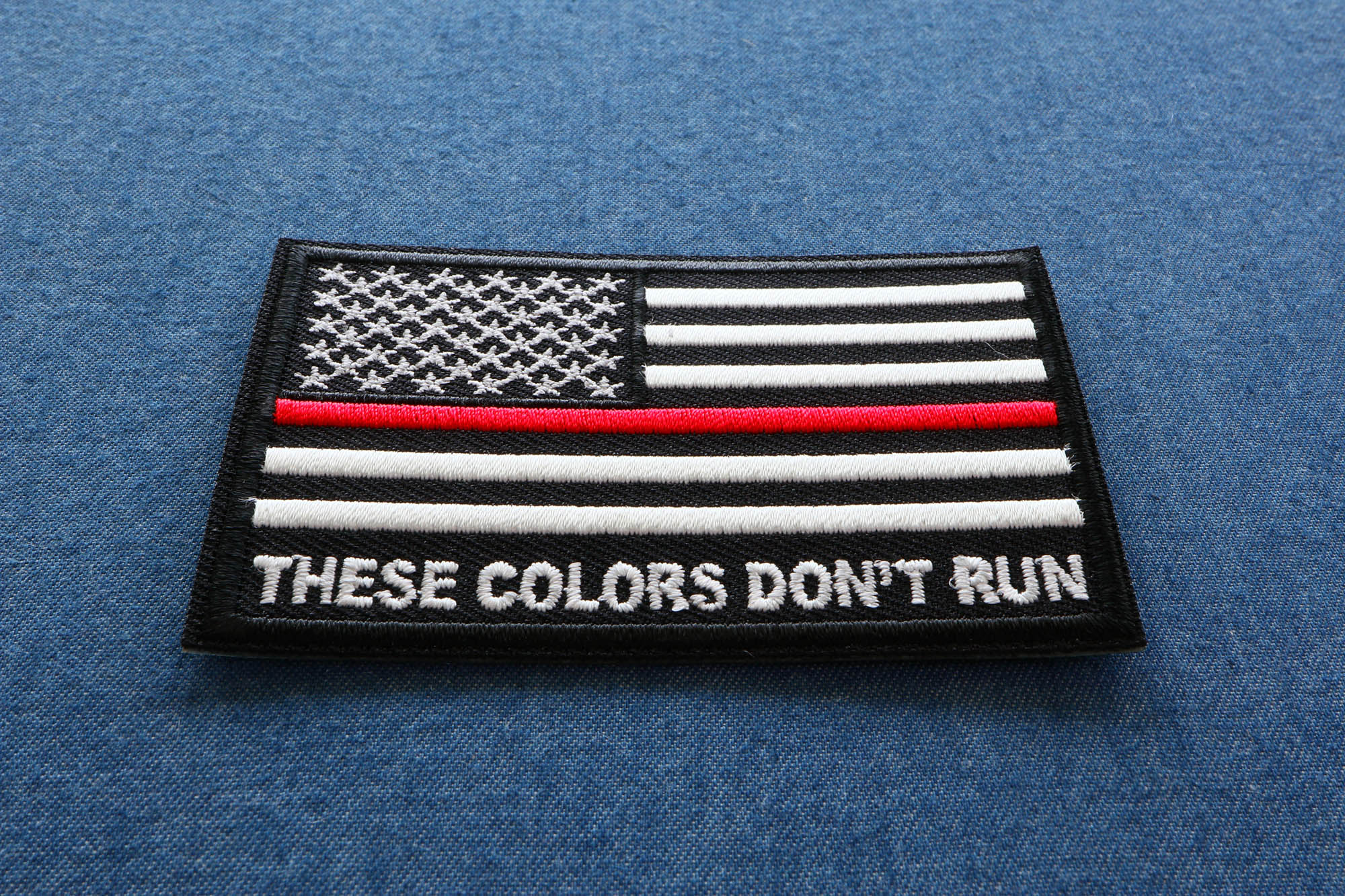 These Colors Don't Run Red Line US Flag Patch by Ivamis Patches