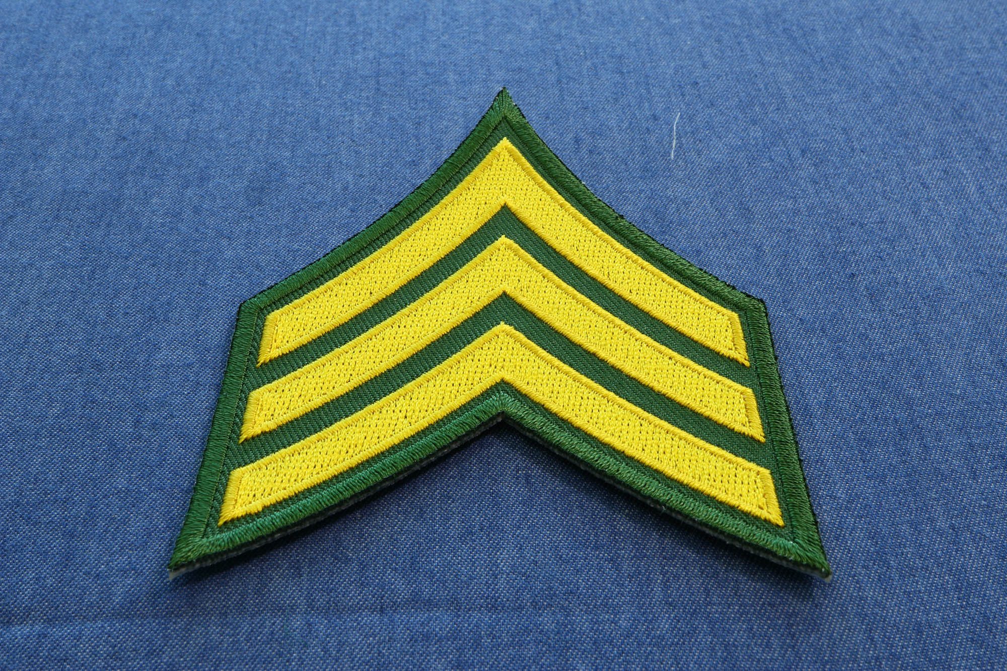 Green and Yellow Sergeant Chevron Patch by Ivamis Patches