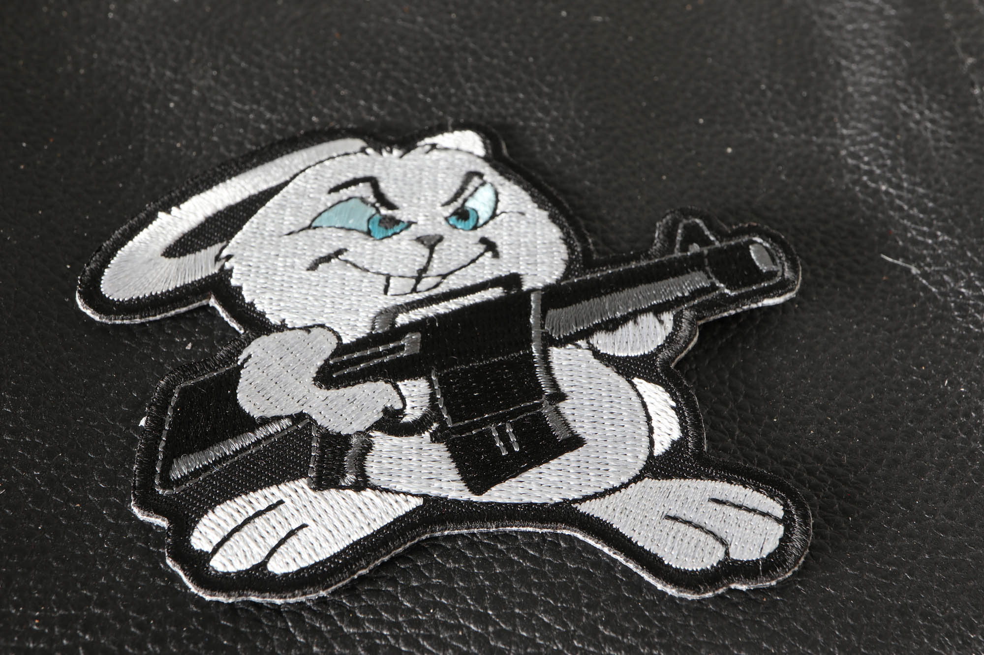 Machine Gun Bunny Rabbit Novelty Iron on Patch - TheCheapPlace