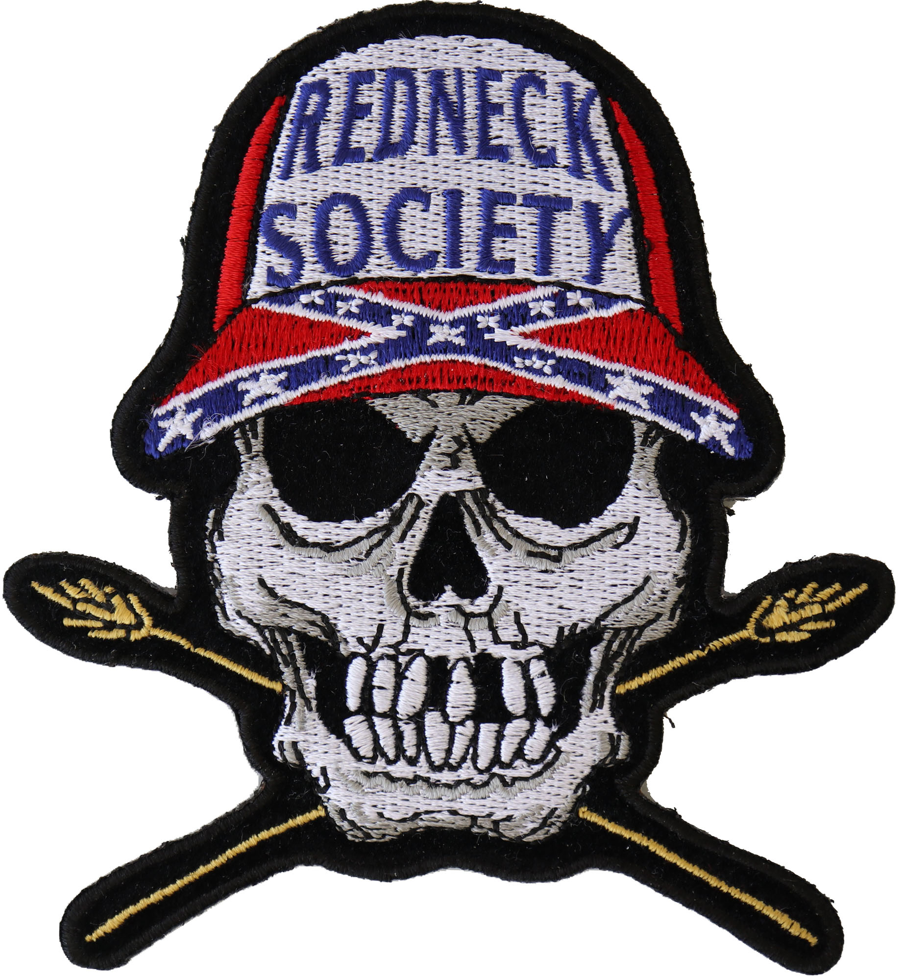 Redneck Society Rebel Flag Skull Patch, Skull Patches by Ivamis Patches