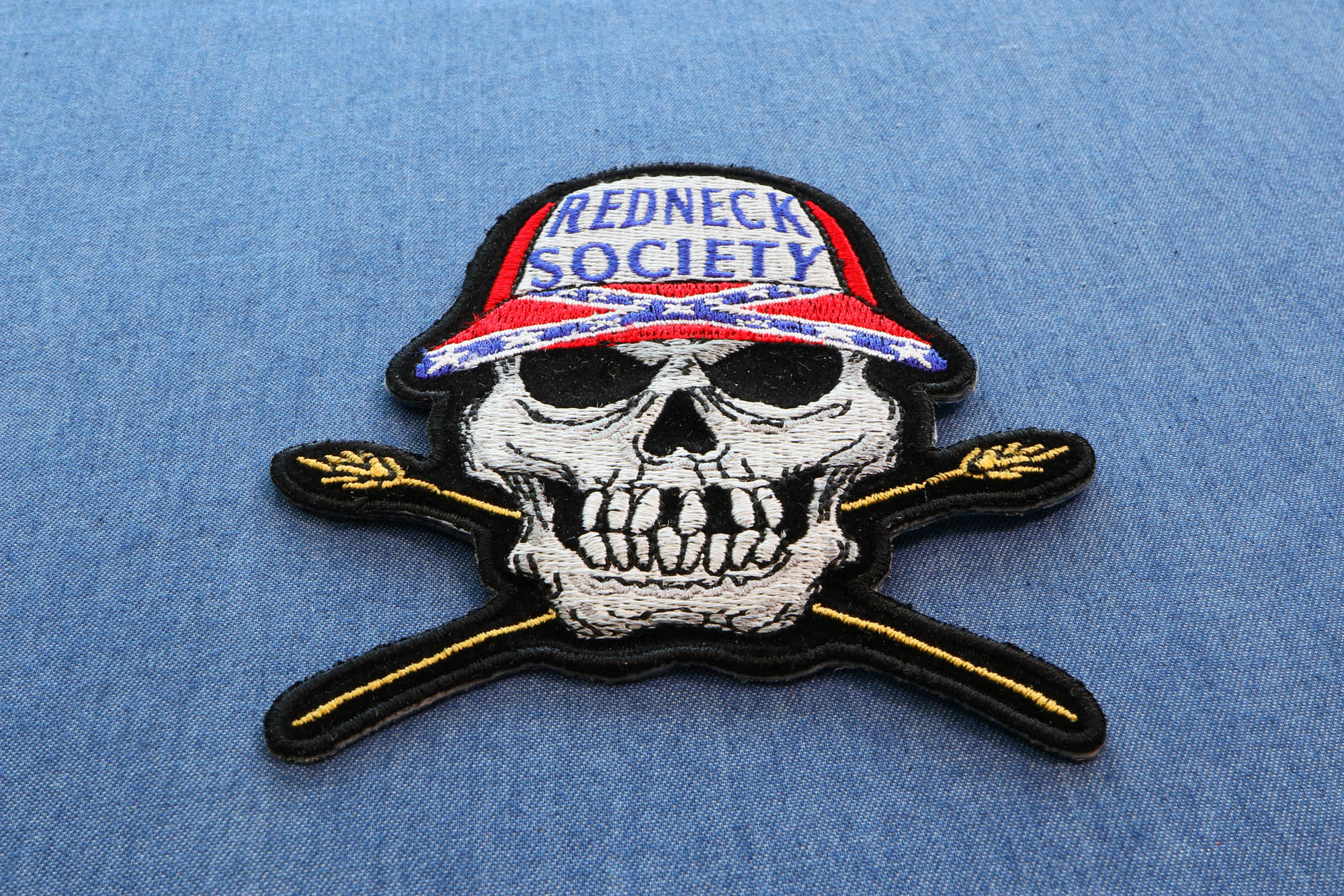 Redneck Society Rebel Flag Skull Patch, Skull Patches by Ivamis Patches
