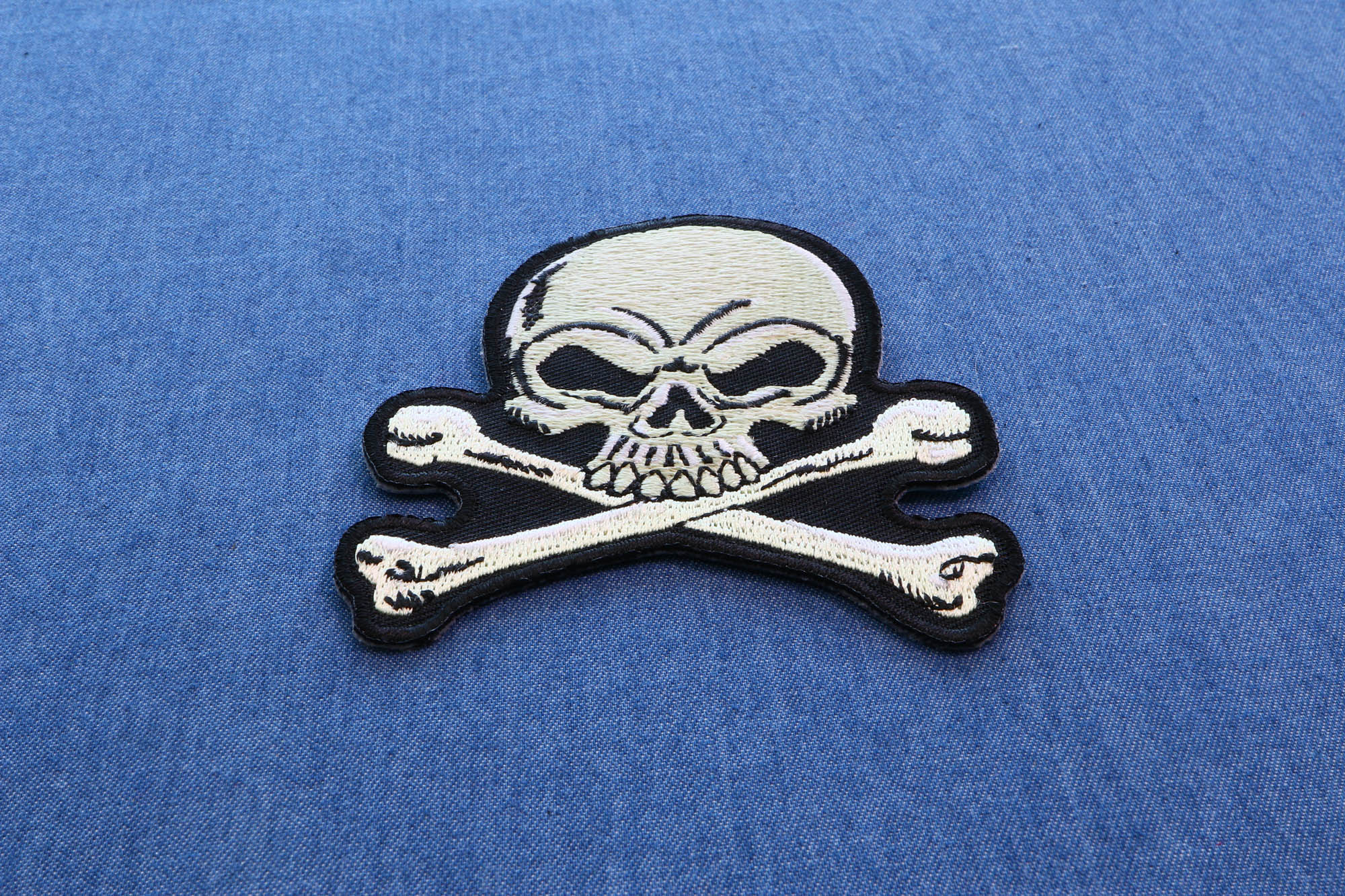 Skull and Cross Bones Patch, Biker Skull Patches by Ivamis Patches