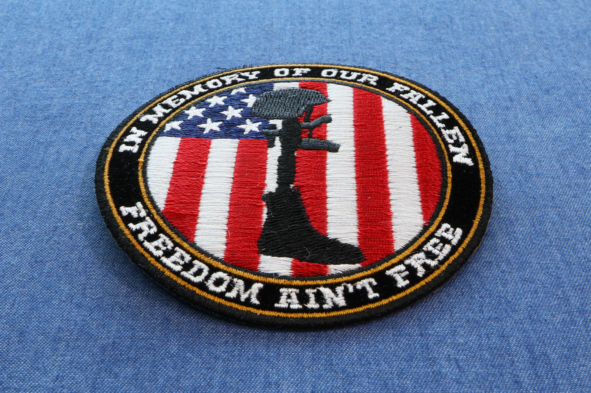 Freedom Ain't Free In Memory of Our Fallen Boot Rifle Helmet Patch by ...