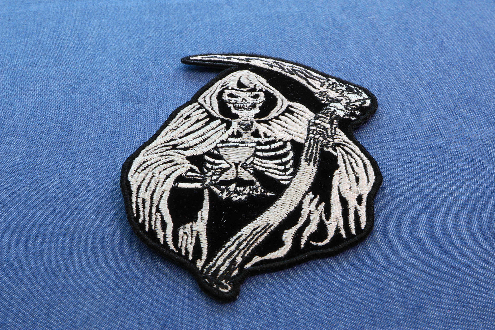 Reaper Skull Patch, Biker Skull Patches by Ivamis Patches