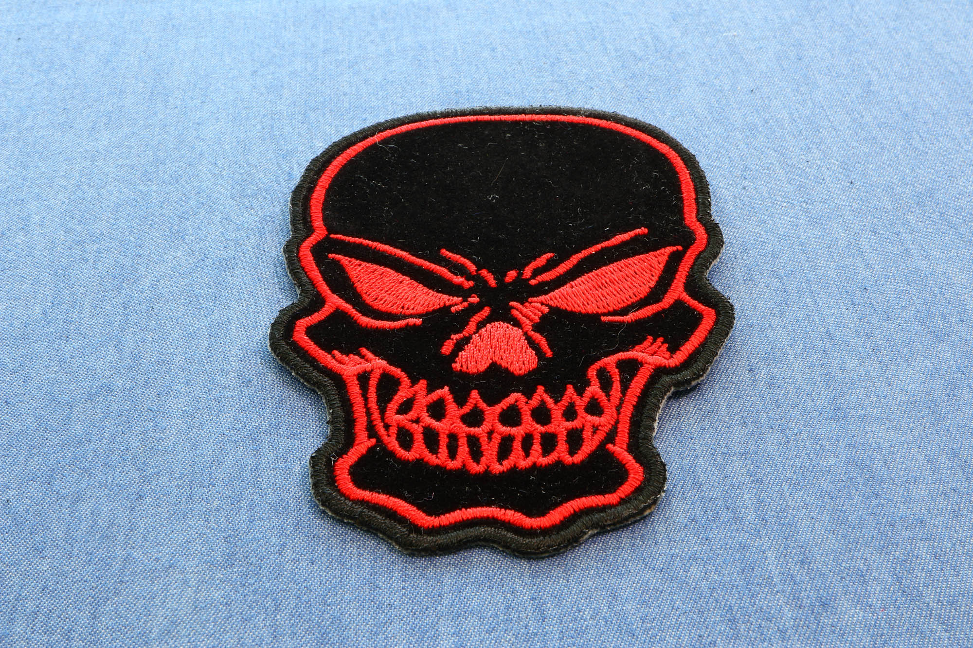 Red Skull Patch, Biker Skull Patches by Ivamis Patches