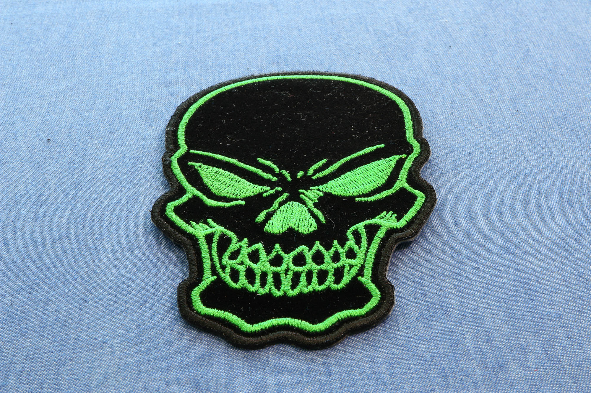 Green Skull Patch, Biker Skull Patches by Ivamis Patches