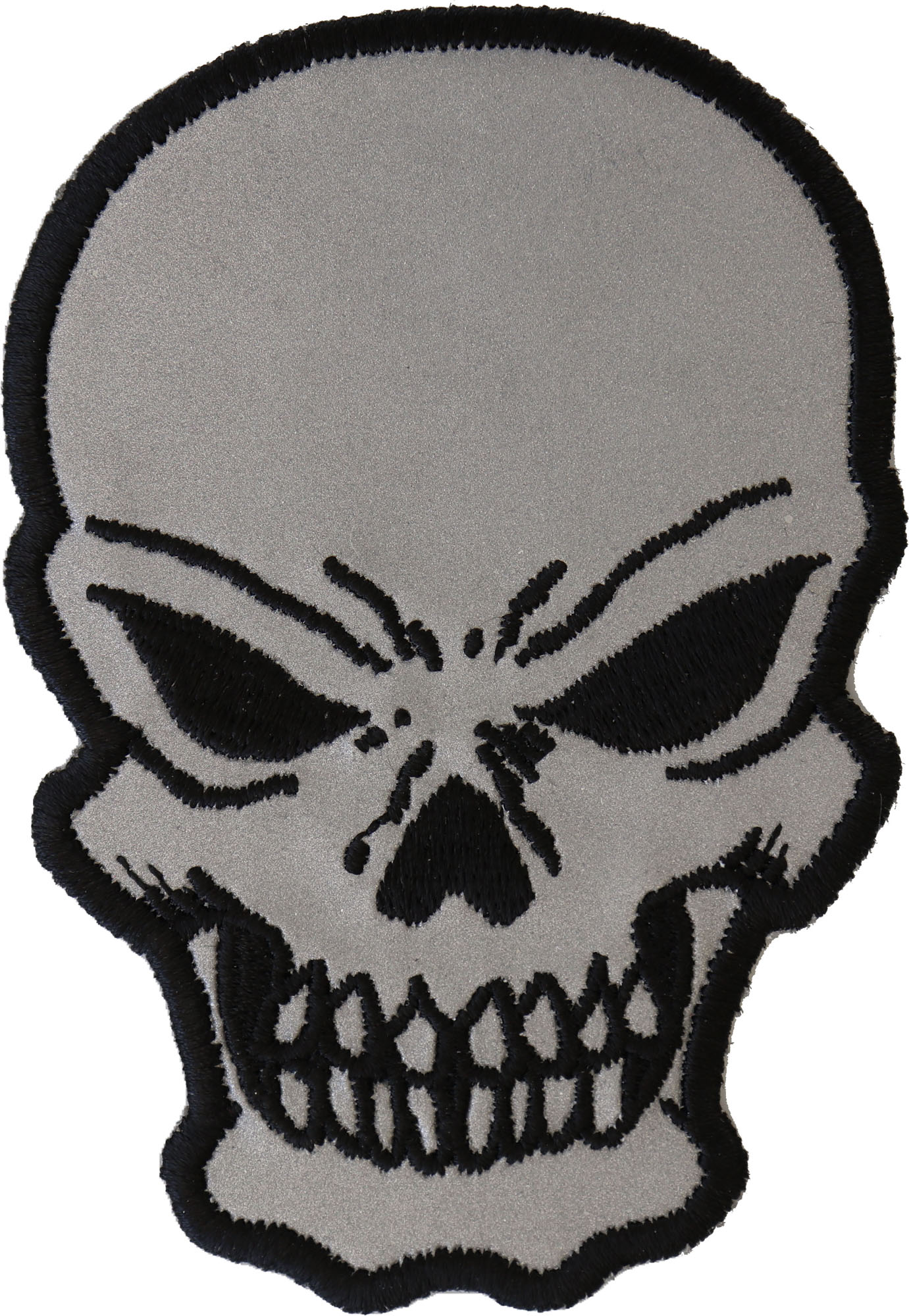 Reflective Skull Patch, Biker Skull Patches by Ivamis Patches
