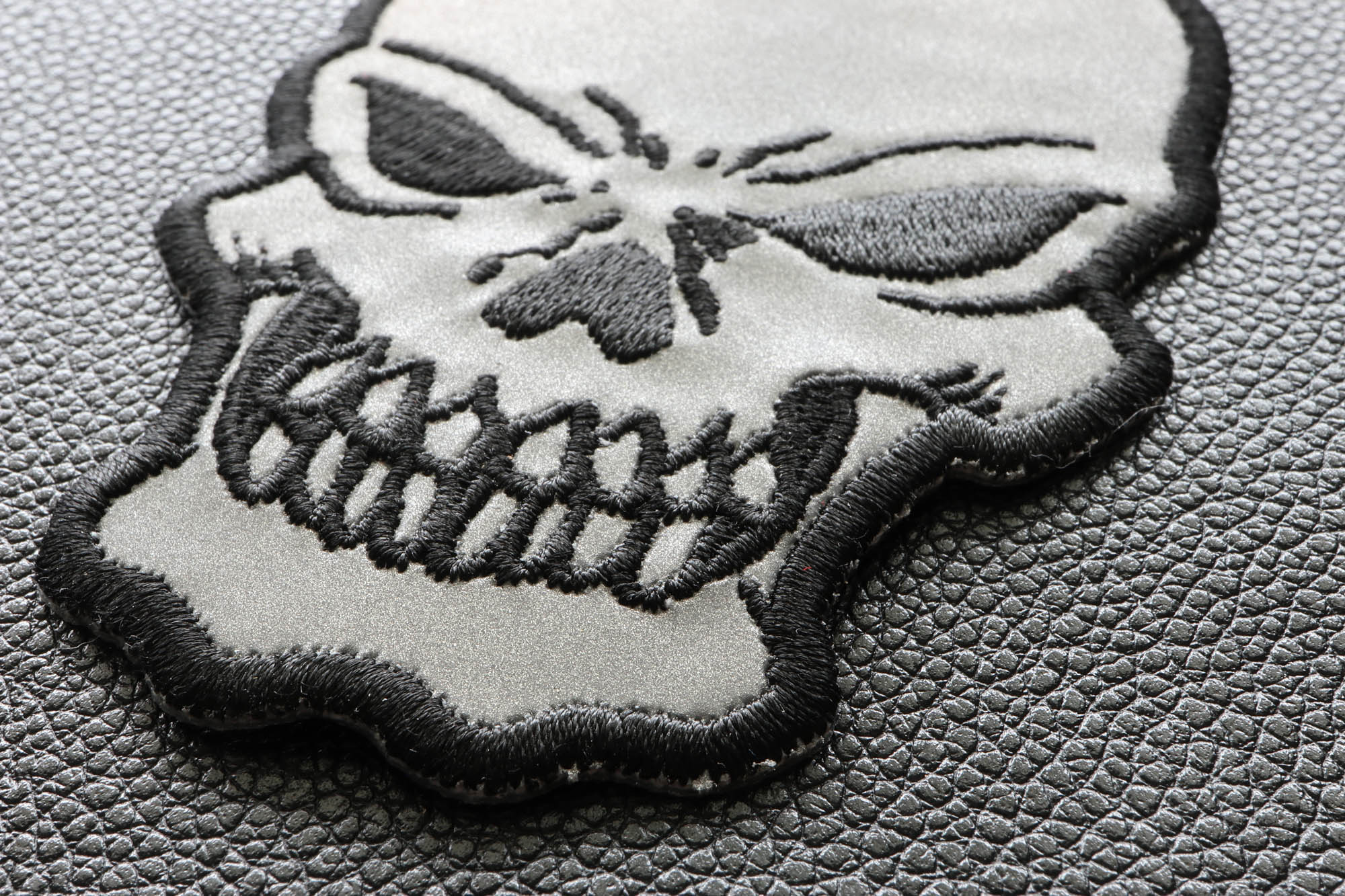 Reflective Skull Patch, Biker Skull Patches by Ivamis Patches