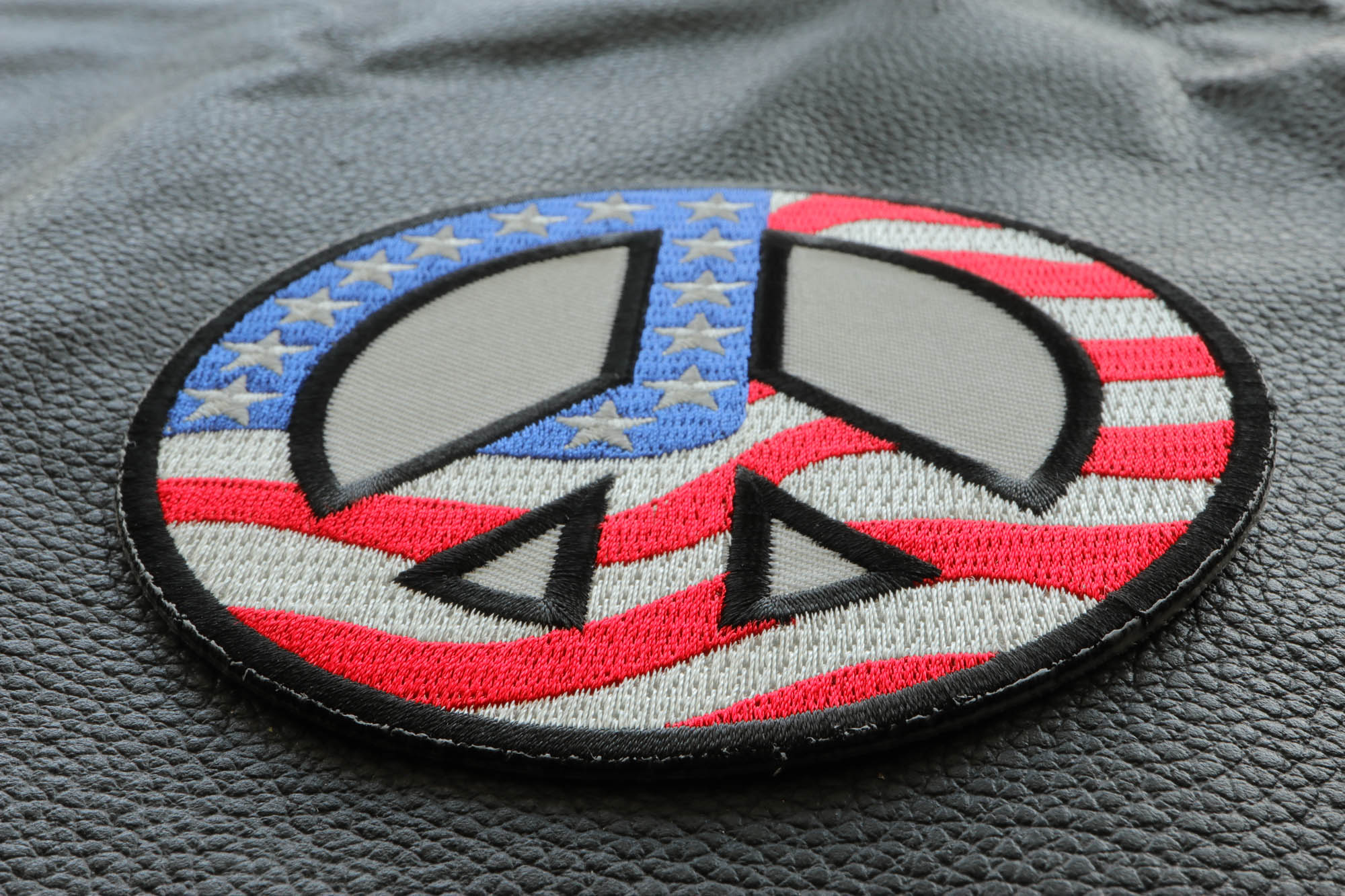 Peace Sign Patch with American Flag for Sewing on to Jackets - Iron on ...