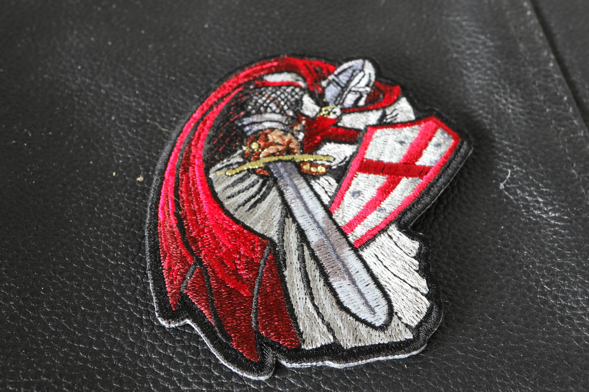 Red Knight Patch for Sewing or Ironing on to Jackets by Ivamis Patches