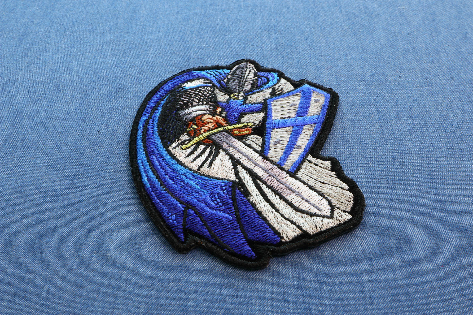 Blue Knight Patch for Sewing on to Jackets by Ivamis Patches