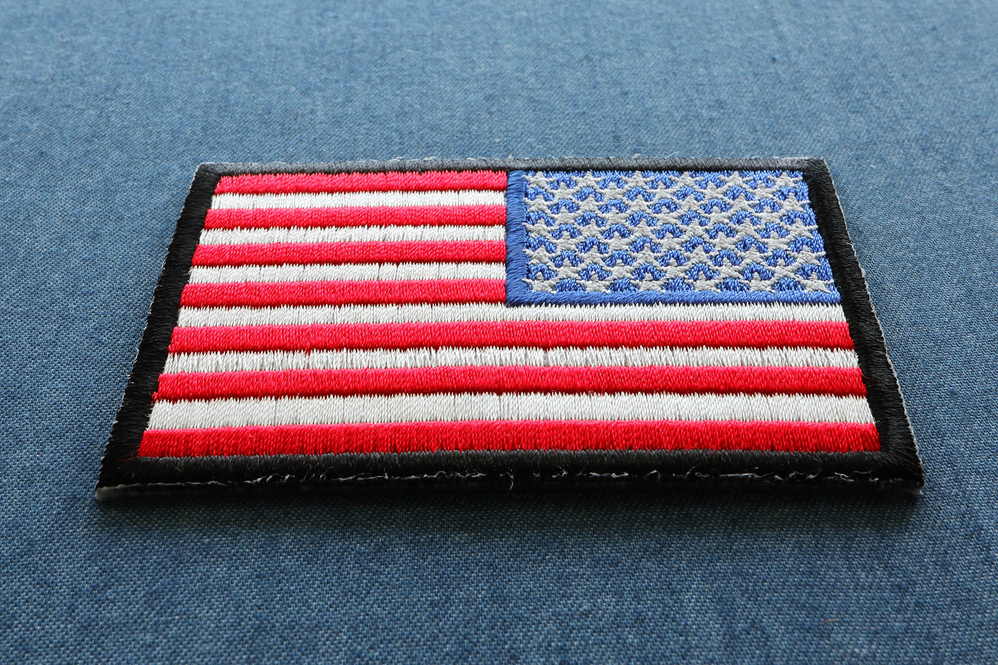 Reversed American Flag with Black Borders Patch by Ivamis Patches